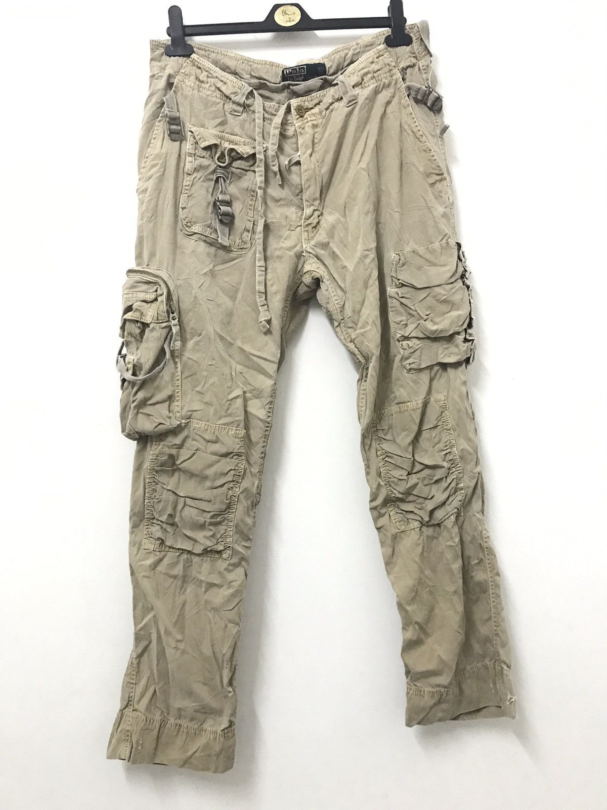 Polo Ralph Lauren × Ralph Lauren PRL Tactical Utility Multi Pockets Beige Cargo Pants | Grailed