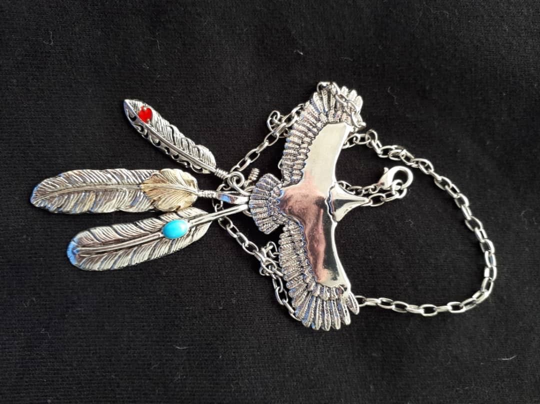 Vintage Navajo eagles feather necklace goros inspiration | Grailed