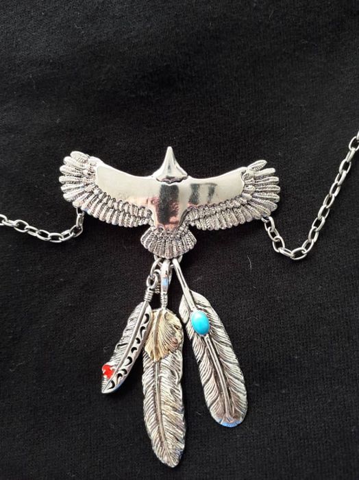 Vintage Navajo eagles feather necklace goros inspiration | Grailed