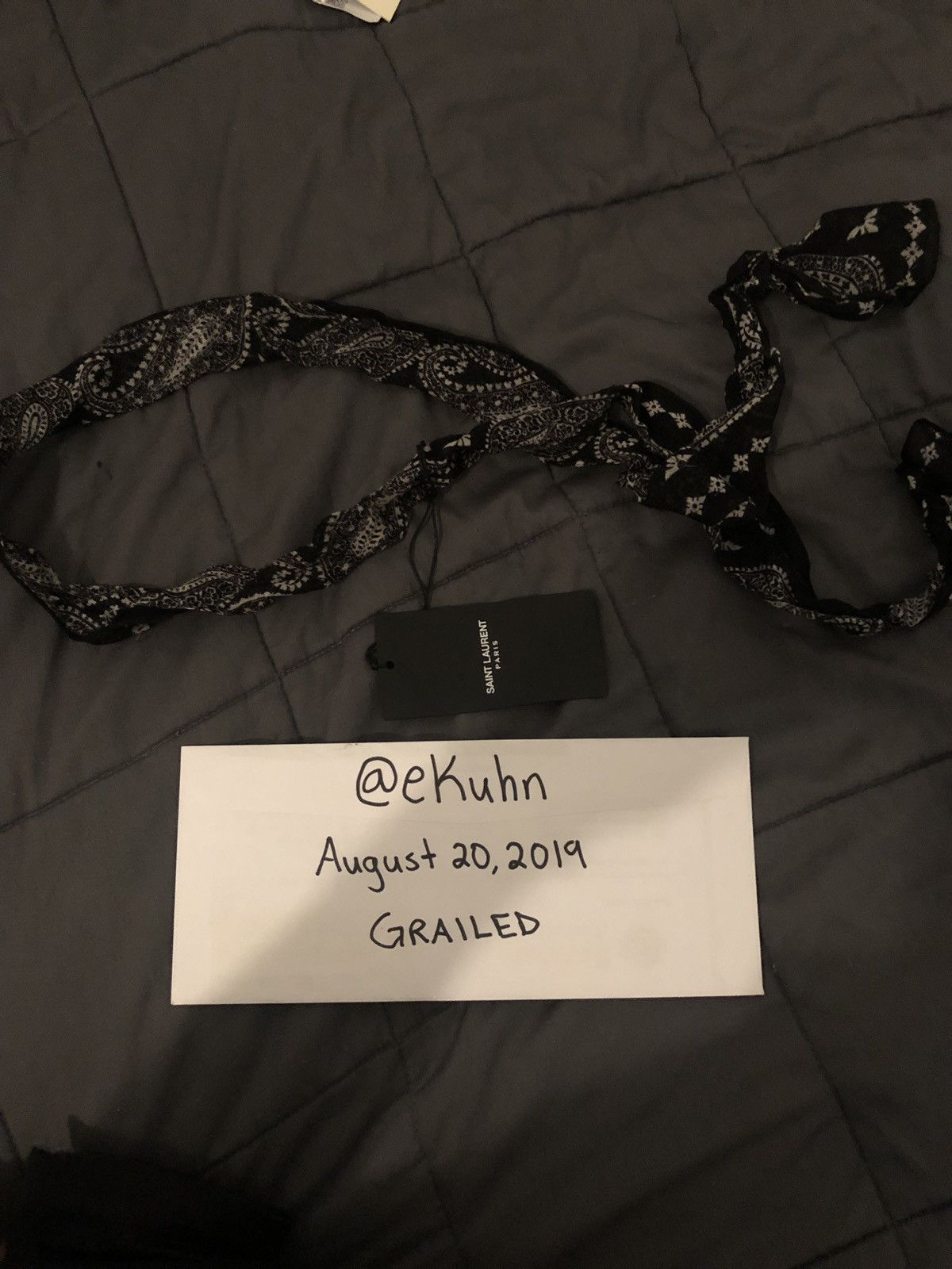 Saint Laurent Paris Saint Laurent Lavalliere Tie with YSL Bandana Print ...