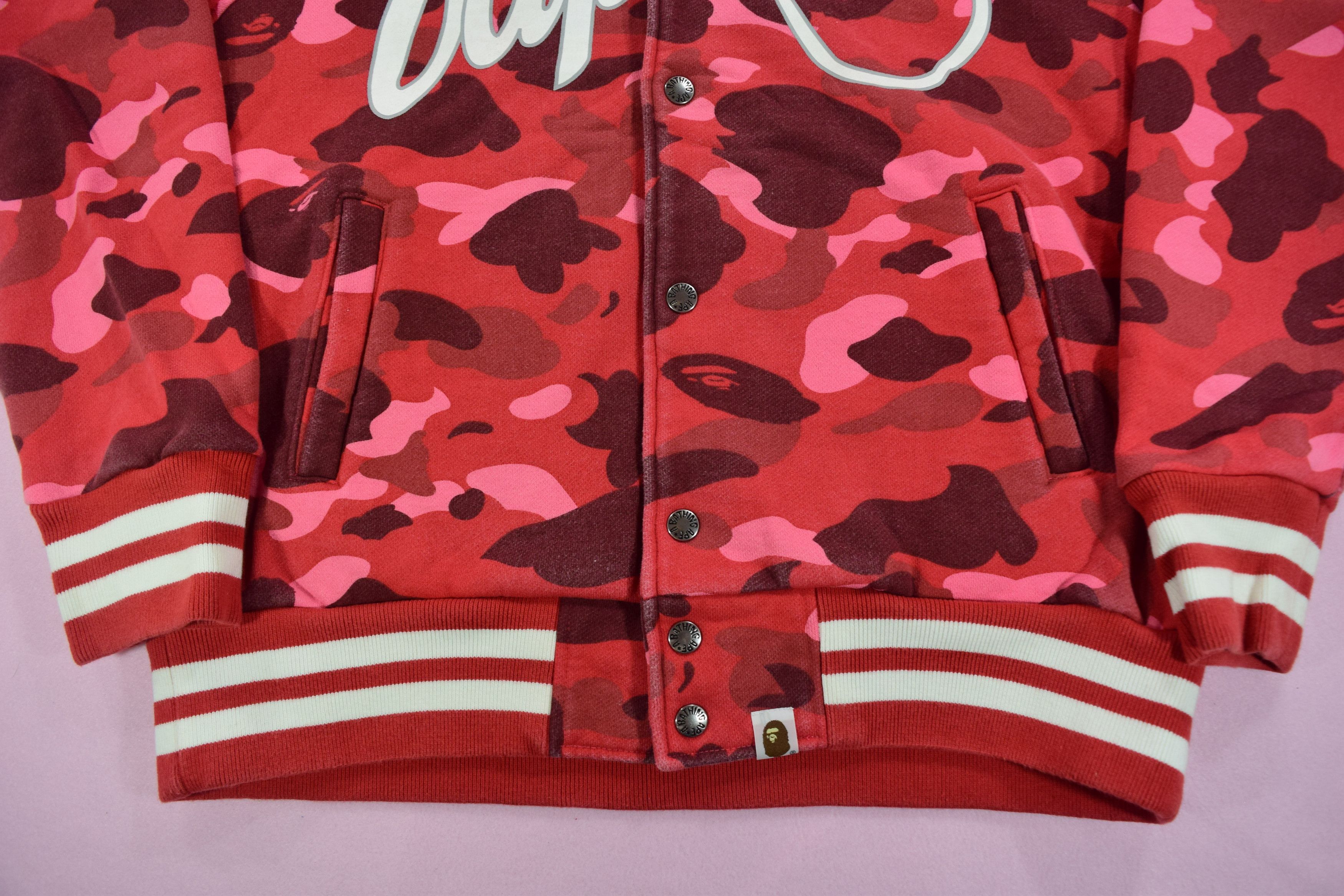 Bape RARE Og Bape Red Camo Cotton Varsity Jacket Bathing Ape Bapesta ...