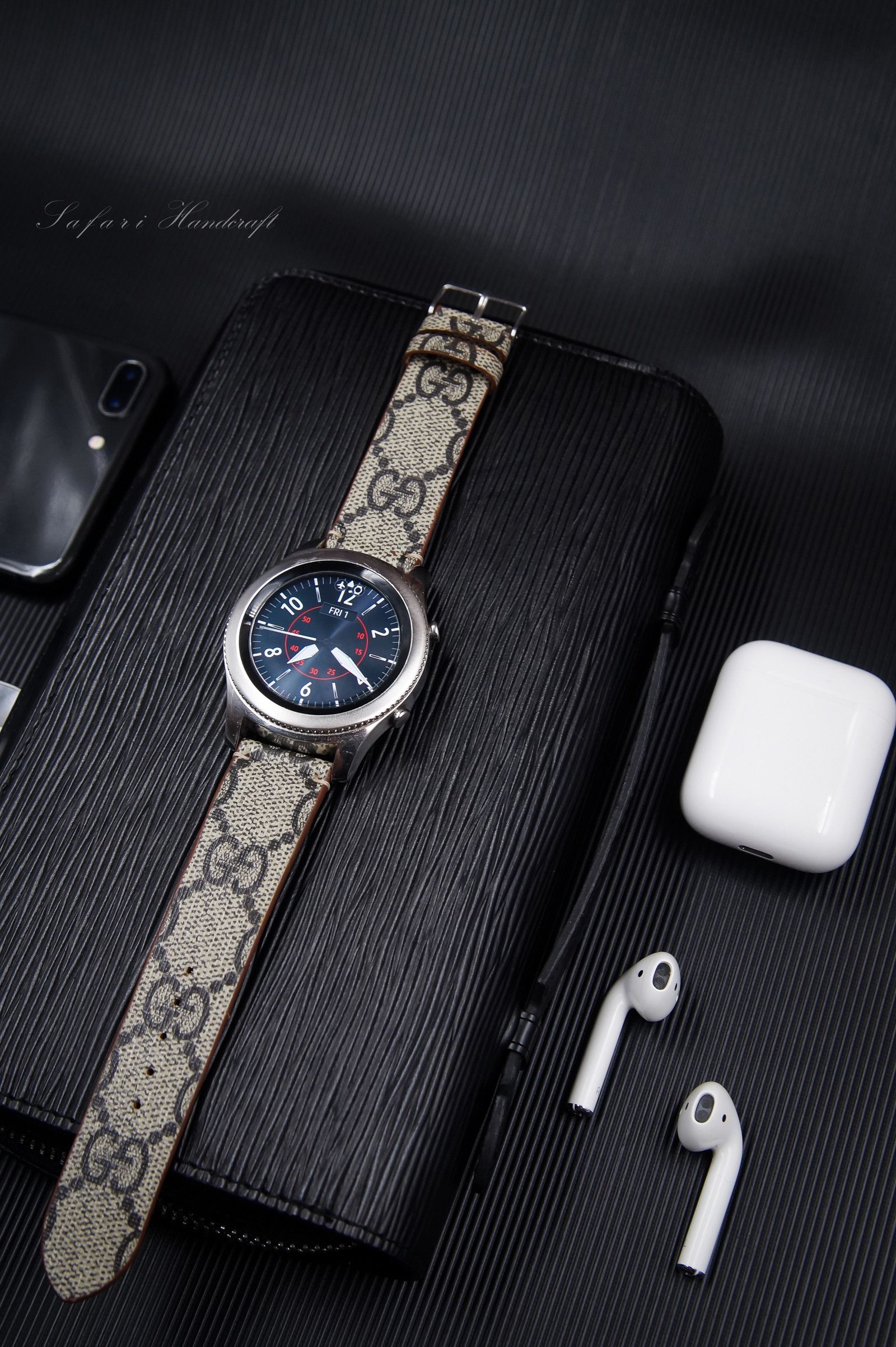 Handmade Gucci Band Samsung Galaxy 46mm 42mm Watch Band Upcyled ...