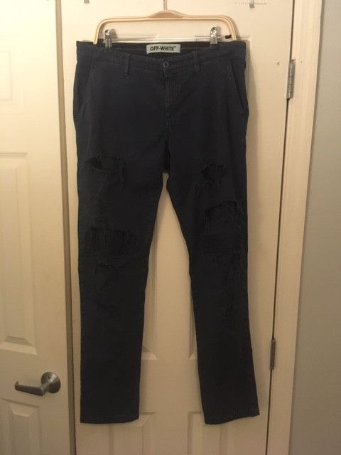 Off-White Distressed Chinos | Grailed