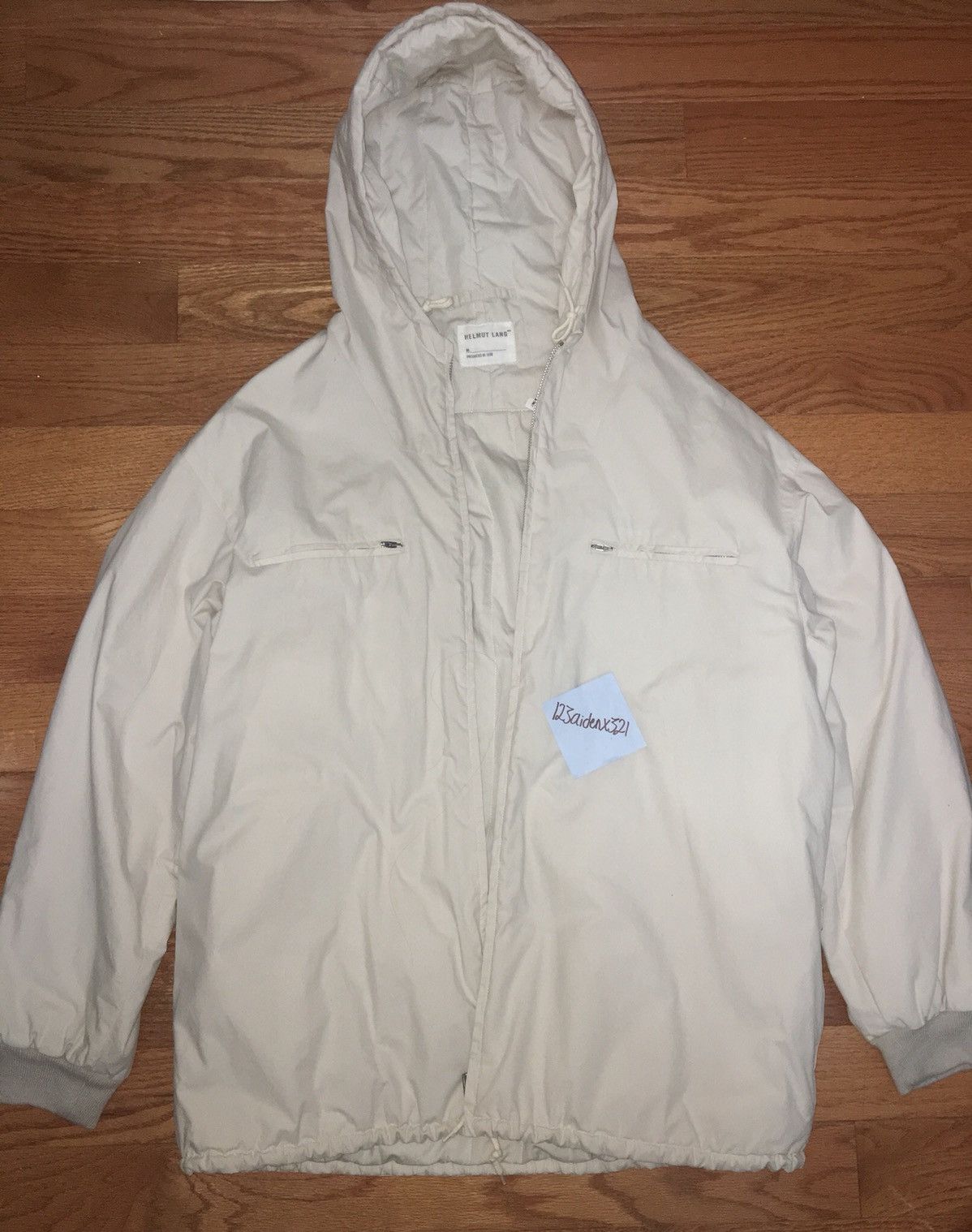 Helmut Lang Helmut Lang Archive 1998 White Military Padded Parka Jacket ...