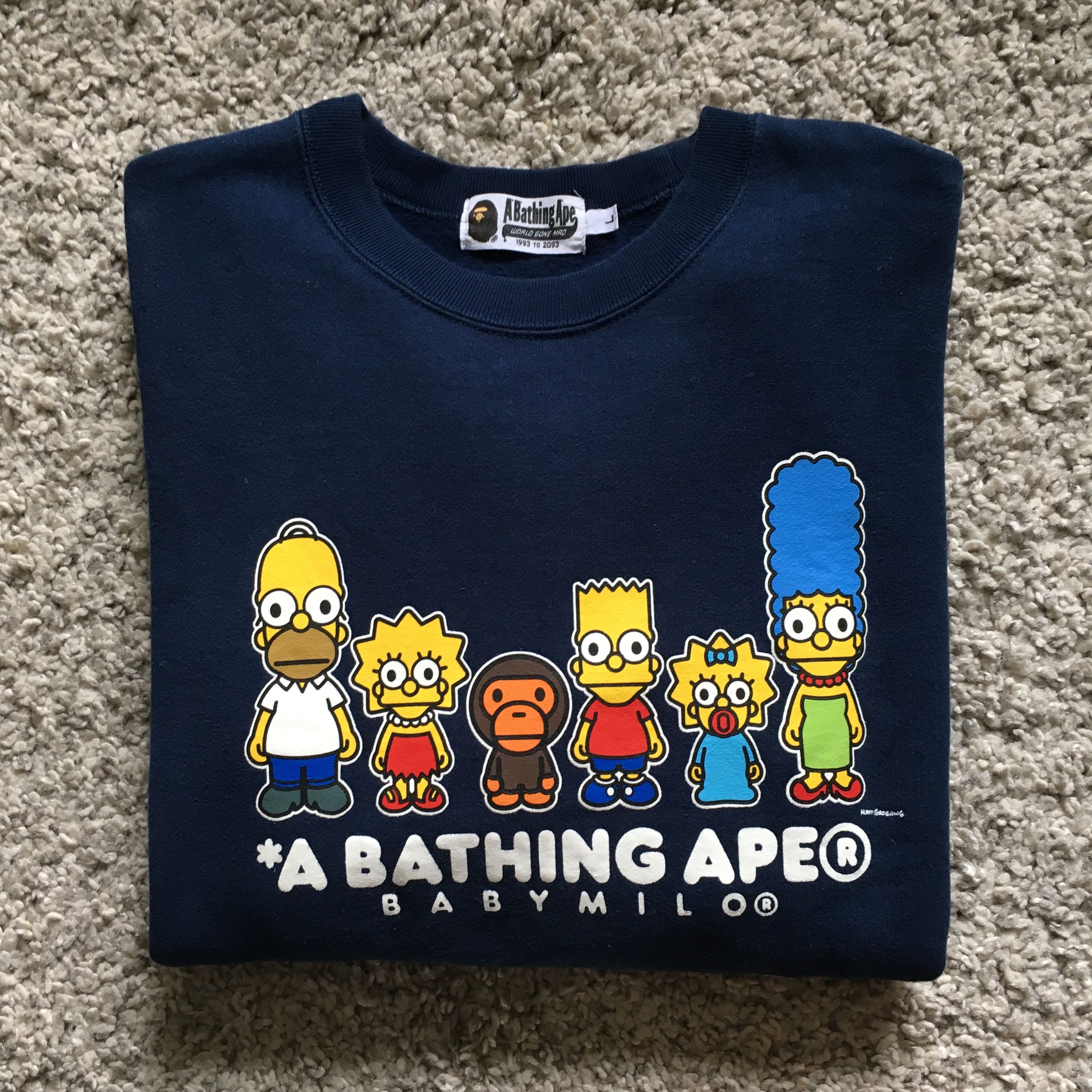 Bape BAPE® x SIMPSONS Crewneck in Navy | Grailed
