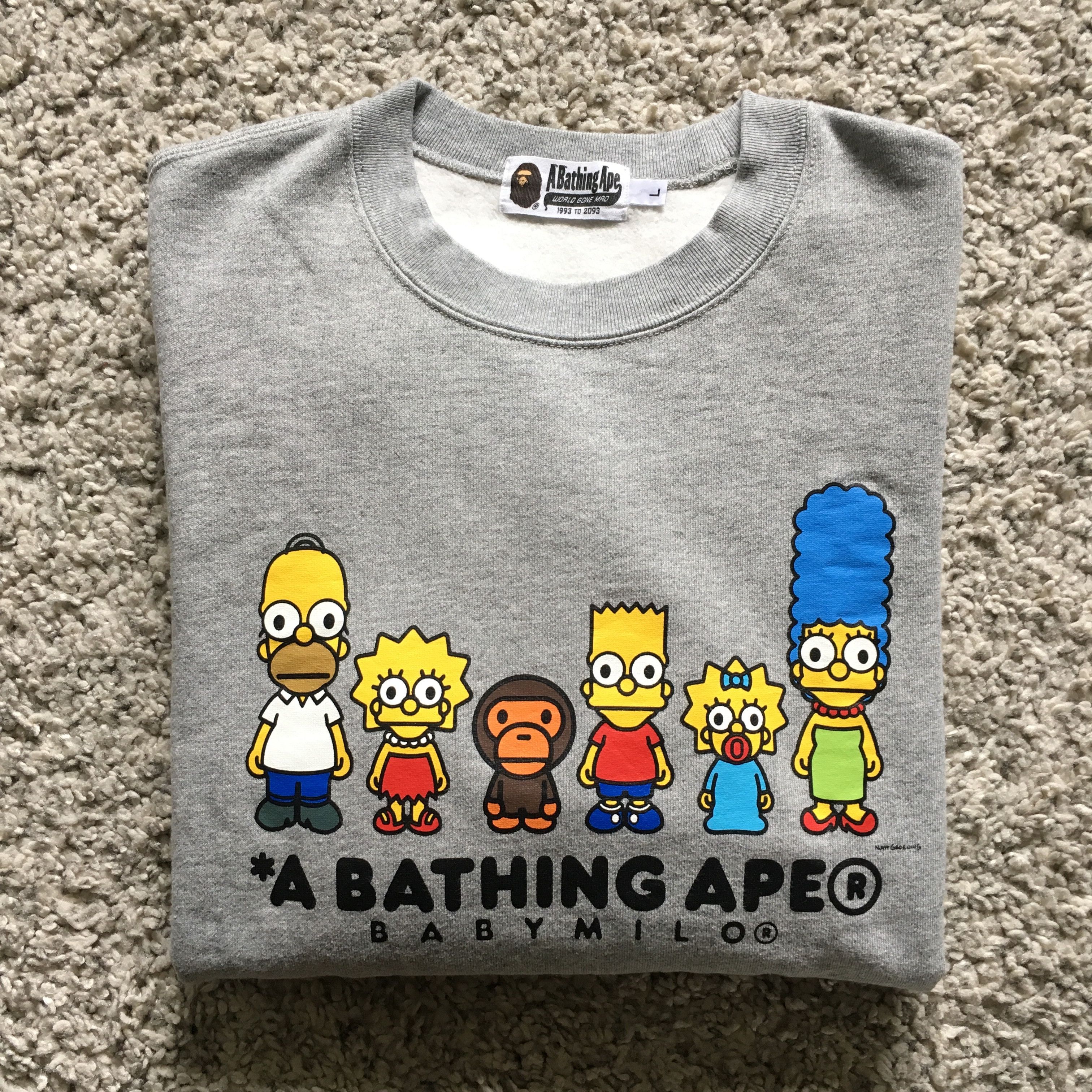 Bape BAPE® x SIMPSONS Crewneck in Grey | Grailed