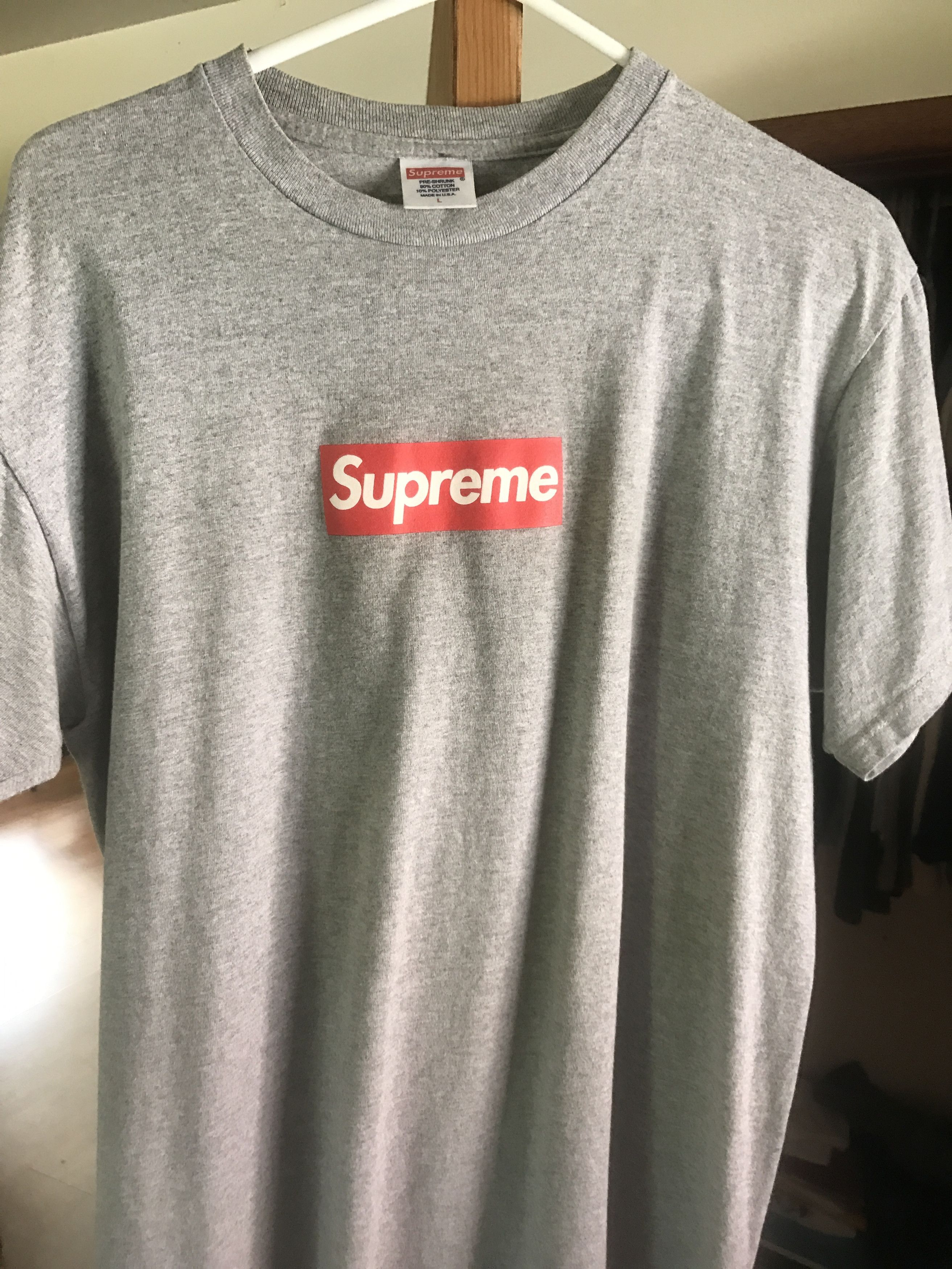 Supreme Grey Box Logo Tee | Grailed