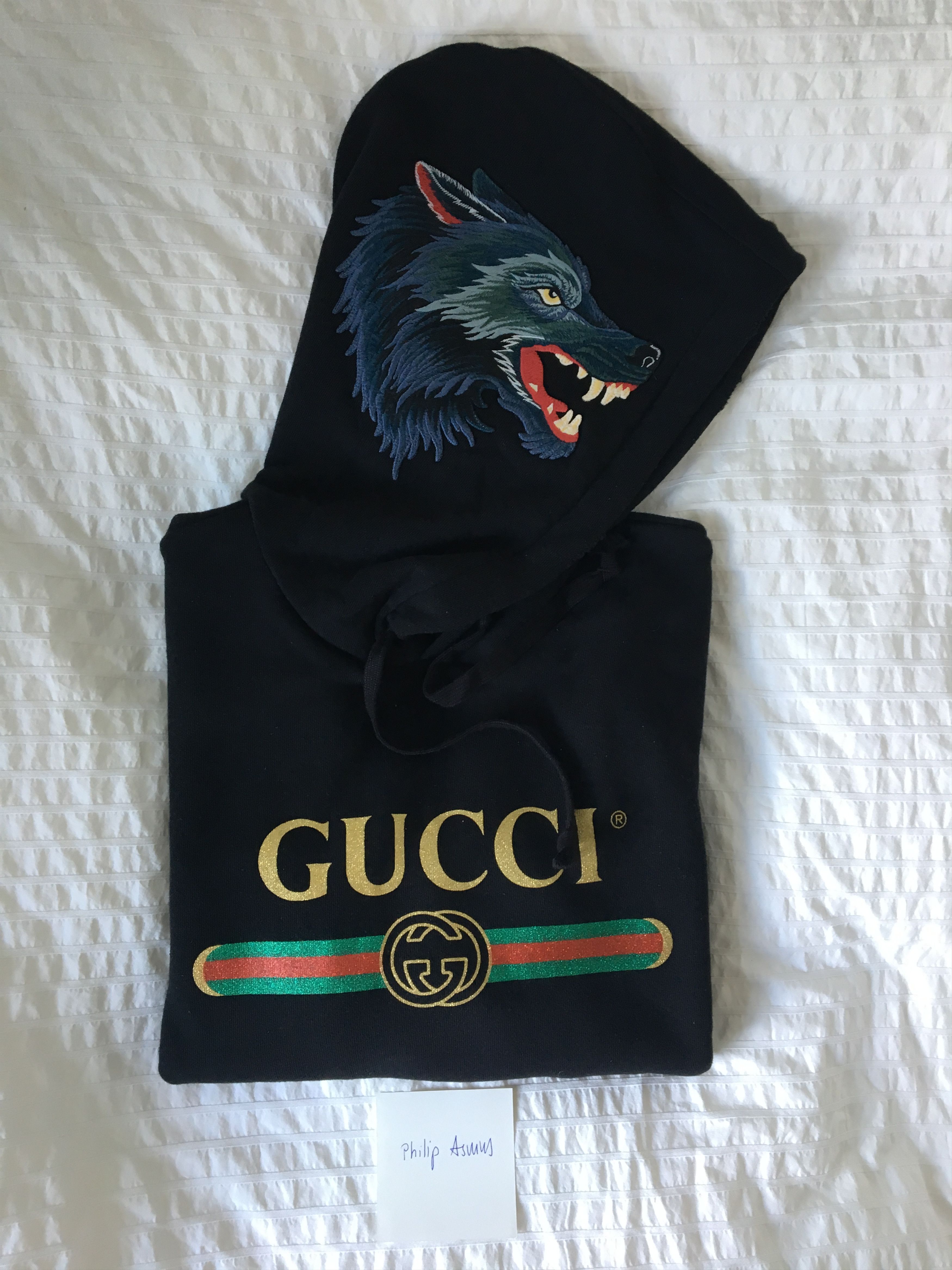 Gucci Gucci Wolf Embroidered Logo Hoodie | Grailed