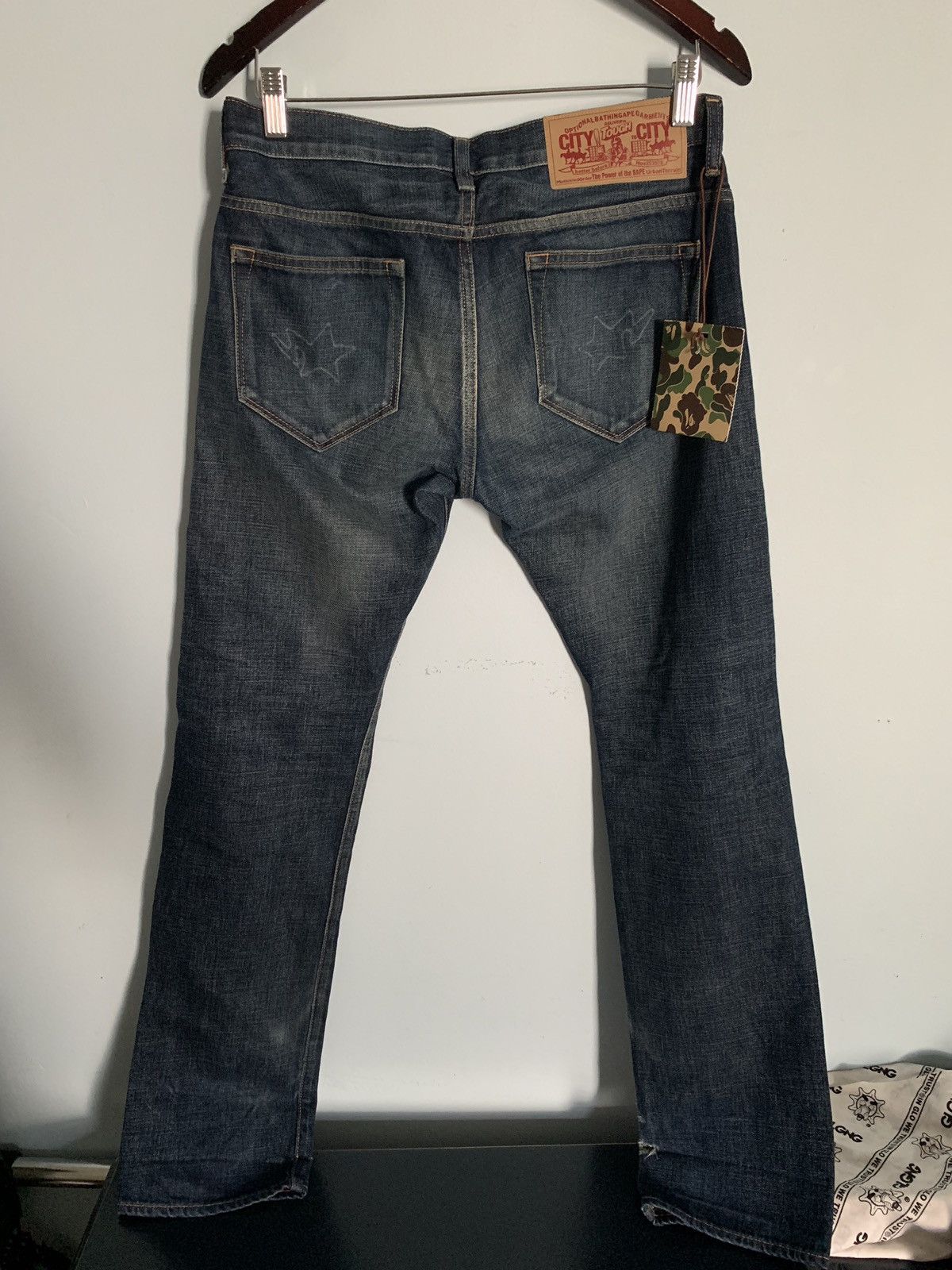 Bape Bapesta Double Star Design Denim Jeans | Grailed