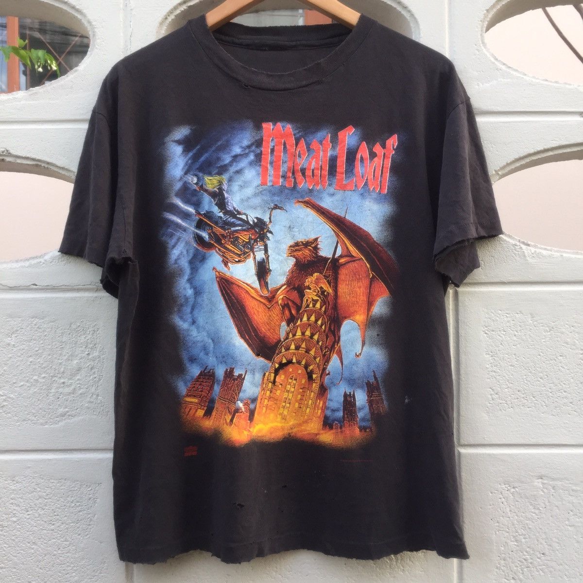 Band Tees × Vintage Distressed Vintage 90s MeatLoaf world tour T-Shirt ...