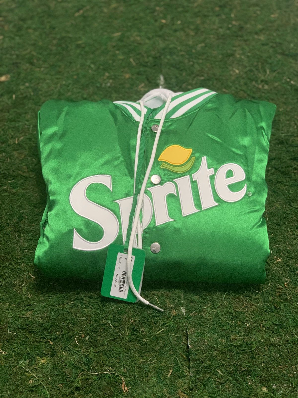 Kith Kith x Sprite satin hooded varsity jacket | Grailed