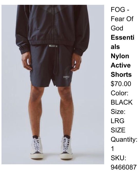 Fear of God Fog essential nylon shorts | Grailed