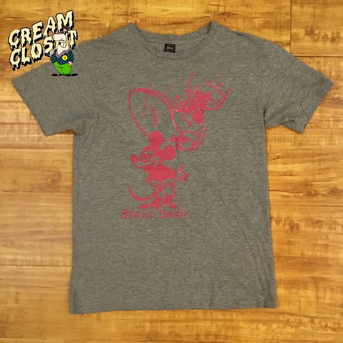Brain Dead BRAIN DEAD MICKEY MOUSE STOMP TEE IN GREY PINK | Grailed