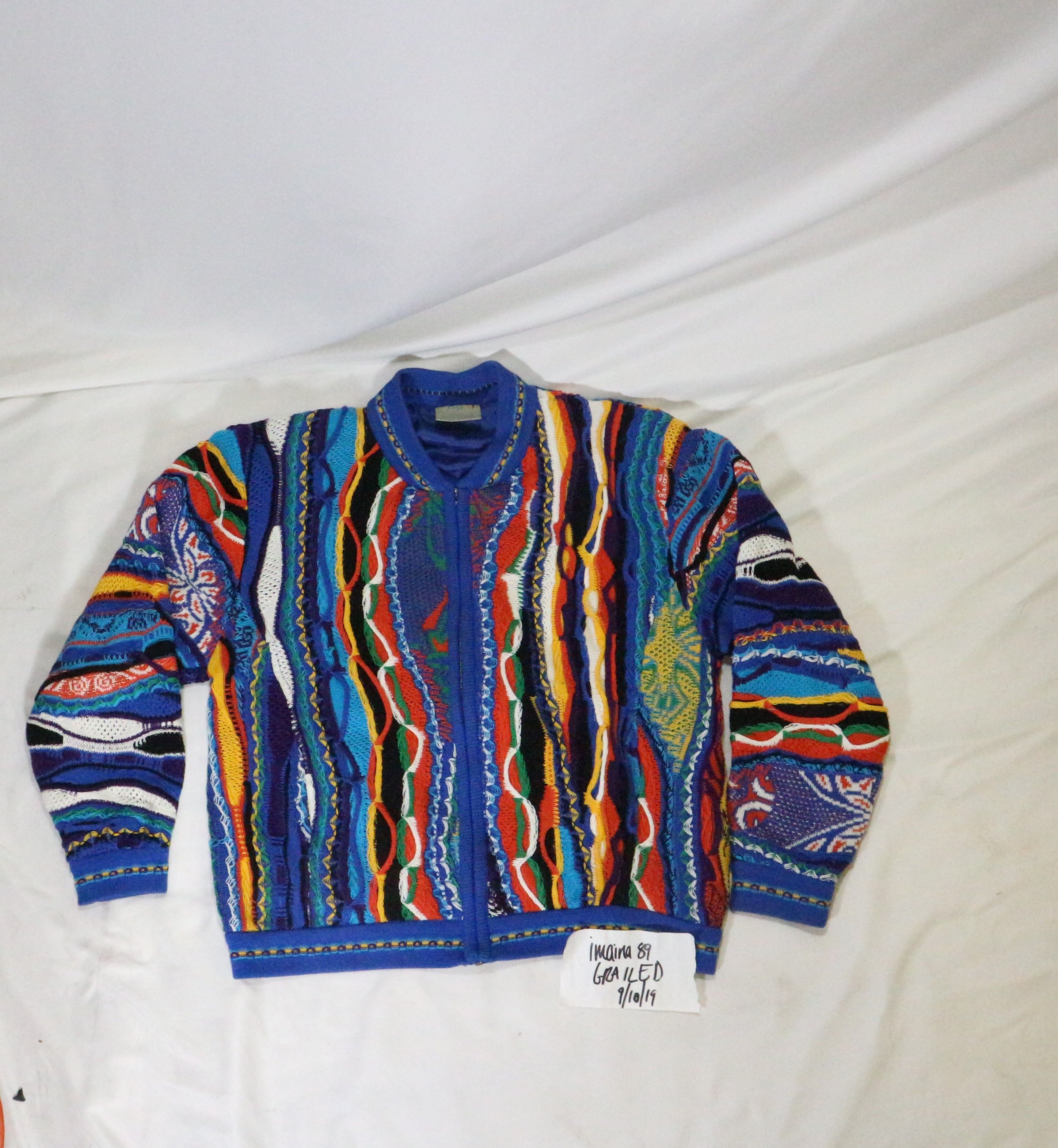 Vintage Bright Colorful Vintage COOGI Zip Up Sweater Sz M | Grailed