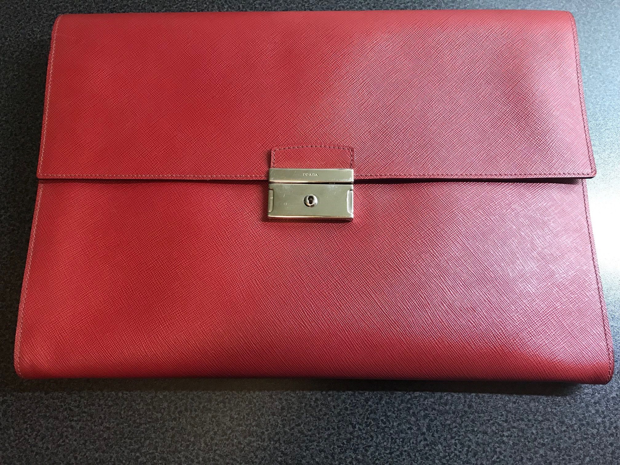 Prada Saffiano Leather Attache Portfolio Case | Grailed
