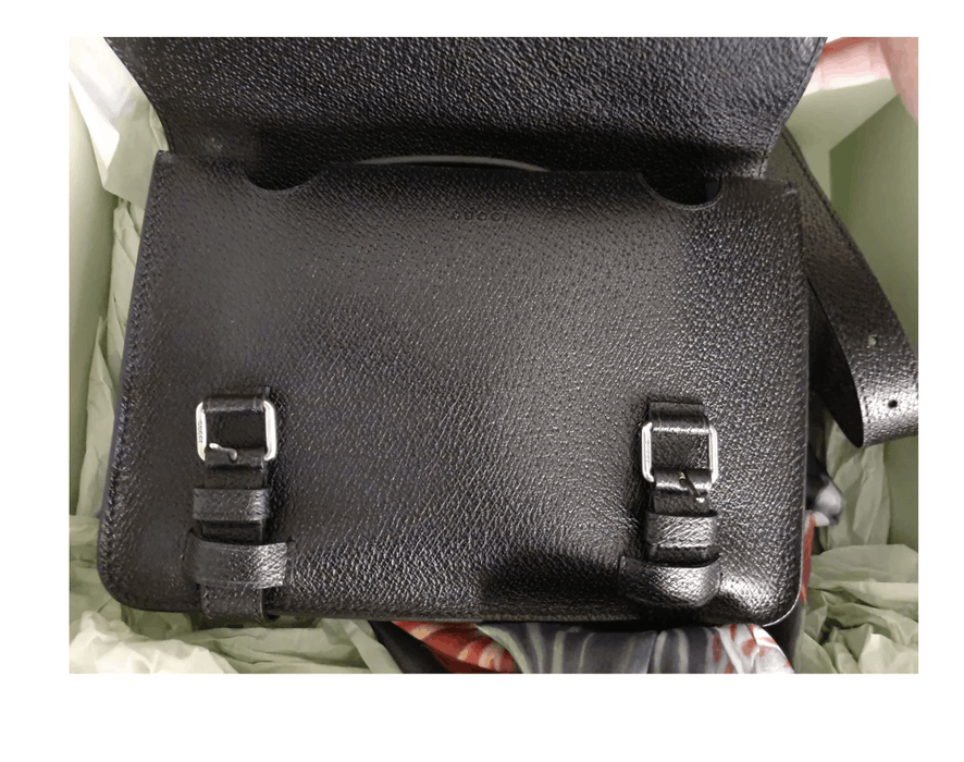 Gucci Bamboo Folder Tiger Embroidered Satchel Bag in Black | Grailed