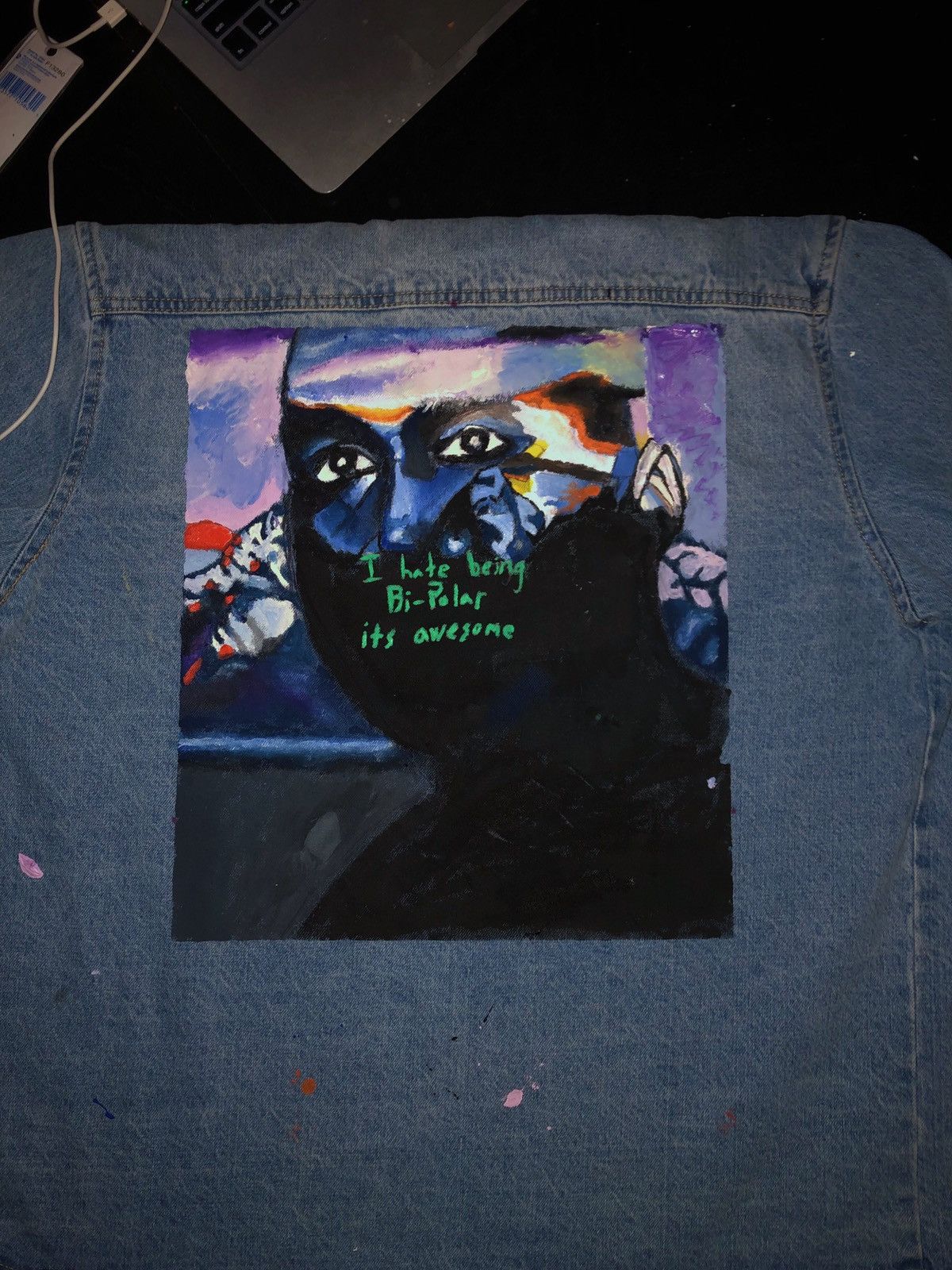 Kanye West Kanye west Ye album painted denim jacket merch | Grailed