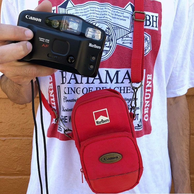 Vintage Vintage 90’s Marlboro / Canon 35mm camera & shoulder bag | Grailed