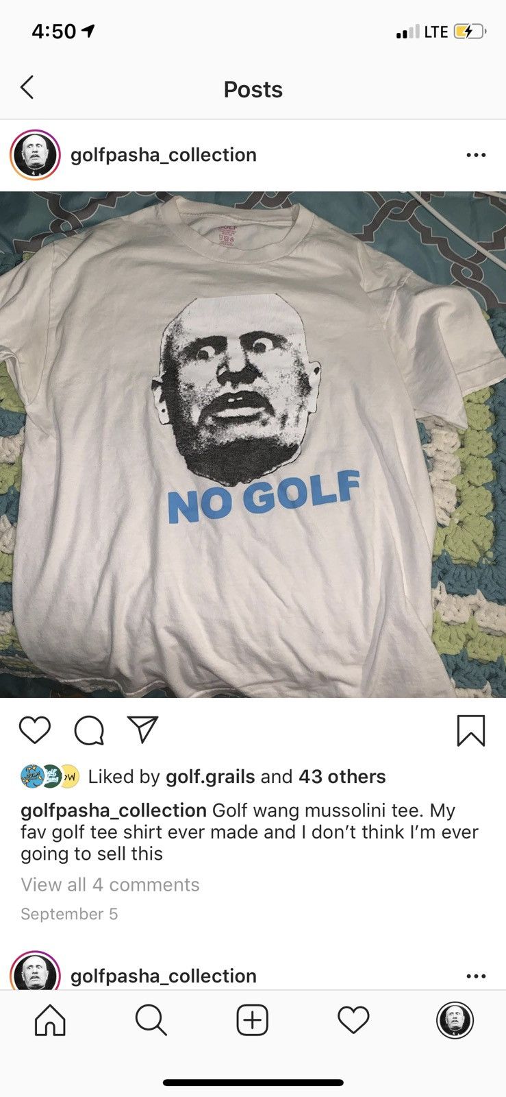 Golf Wang Golf wang Mussolini tee | Grailed