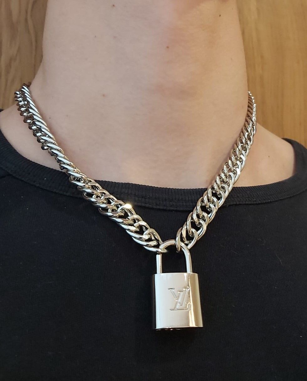 Louis Vuitton × Vintage Vintage Louis Vuitton padlock in a cuban link ...