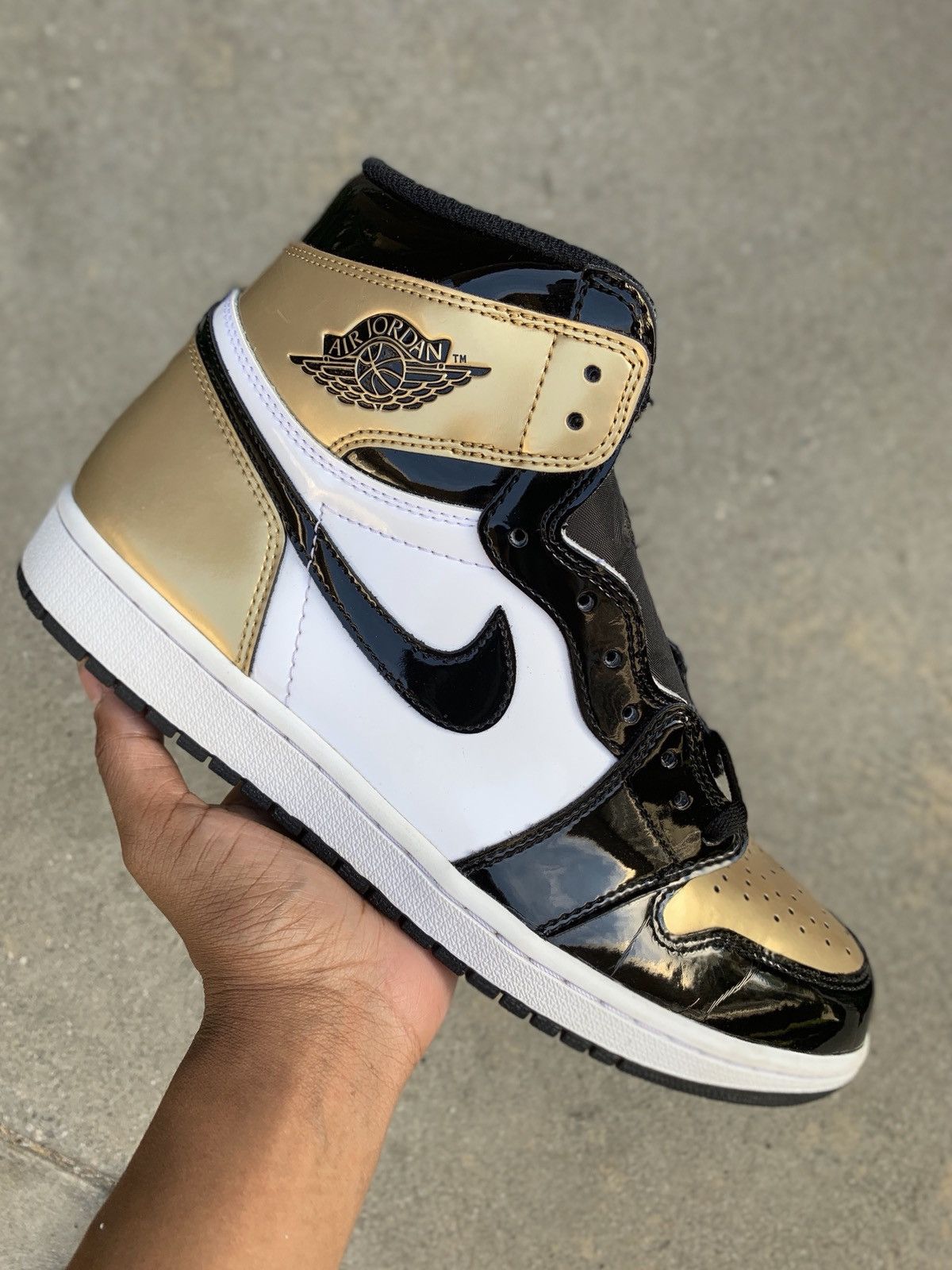 Jordan Brand Air Jordan 1 Gold Toe NRG Patent Gold Toe | Grailed