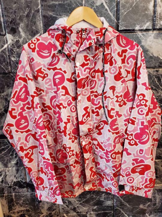Bape Jacket Pink Monkey camo pattern parka | Grailed