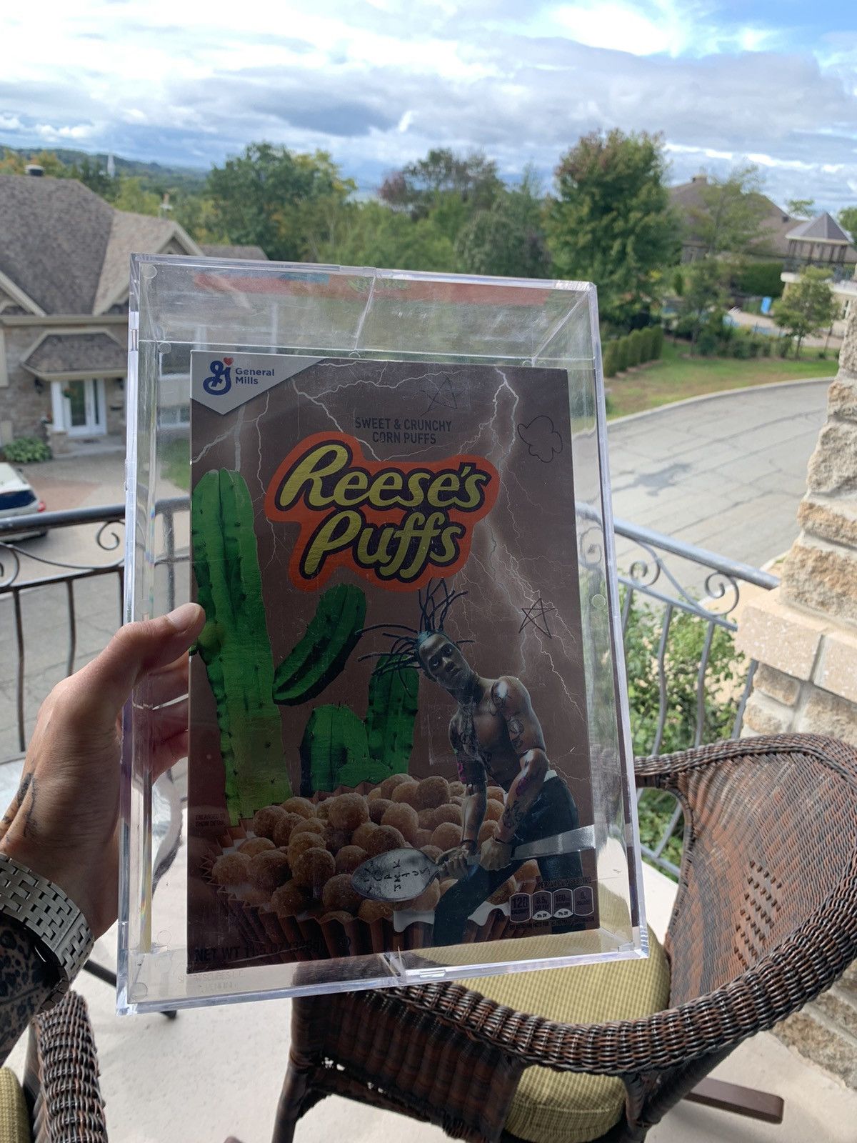 Travis Scott Travis Scott x Reeses Puffs Cereal With Acrylic Case | Grailed