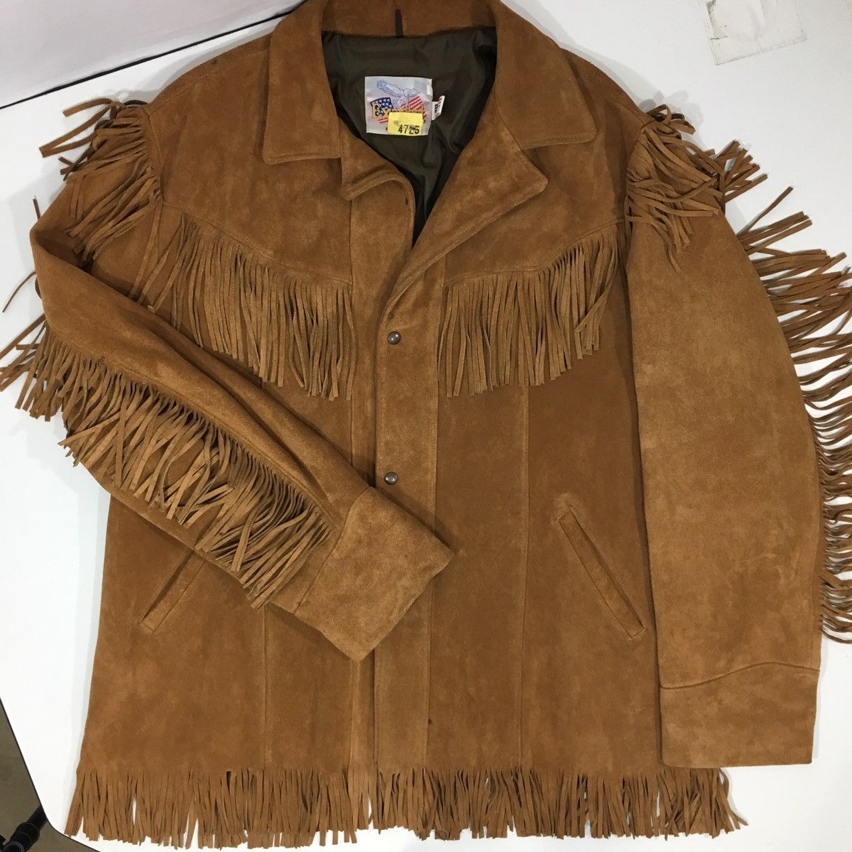 Excelled Men's HEAVY Suede FRINGE Cowboy Jacket Western Leather Coat ...