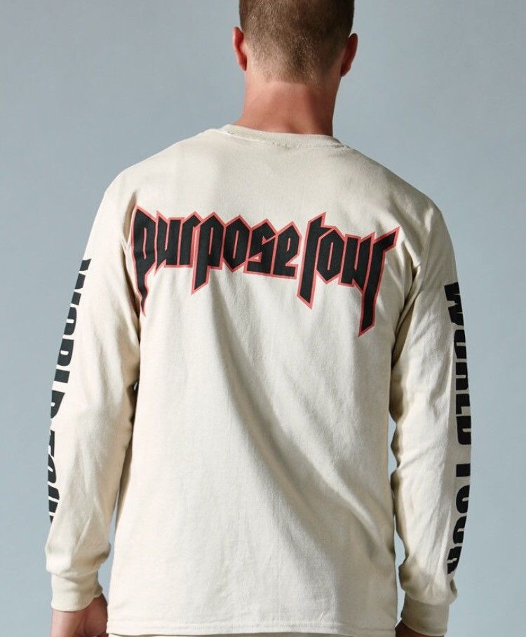 Purpose Tour Merchandise Purpose Tour All Access Tan Long Sleeve T ...