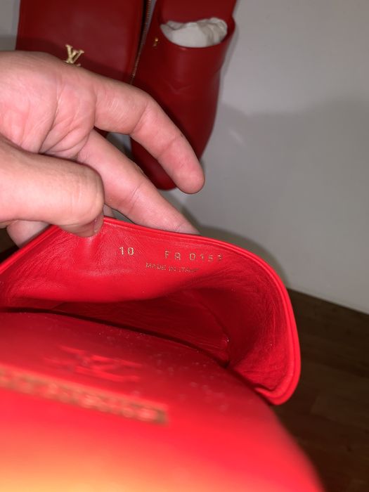 Supreme Louis Vuitton x Supreme Hugh Slippers Red Leather | Grailed