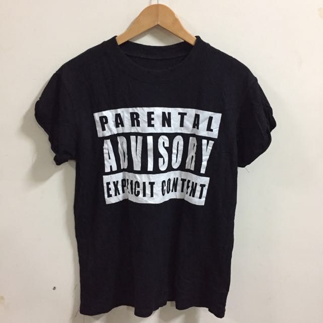 Streetwear × Vintage Parental Advisory Explicit Content Tee Shirt size ...