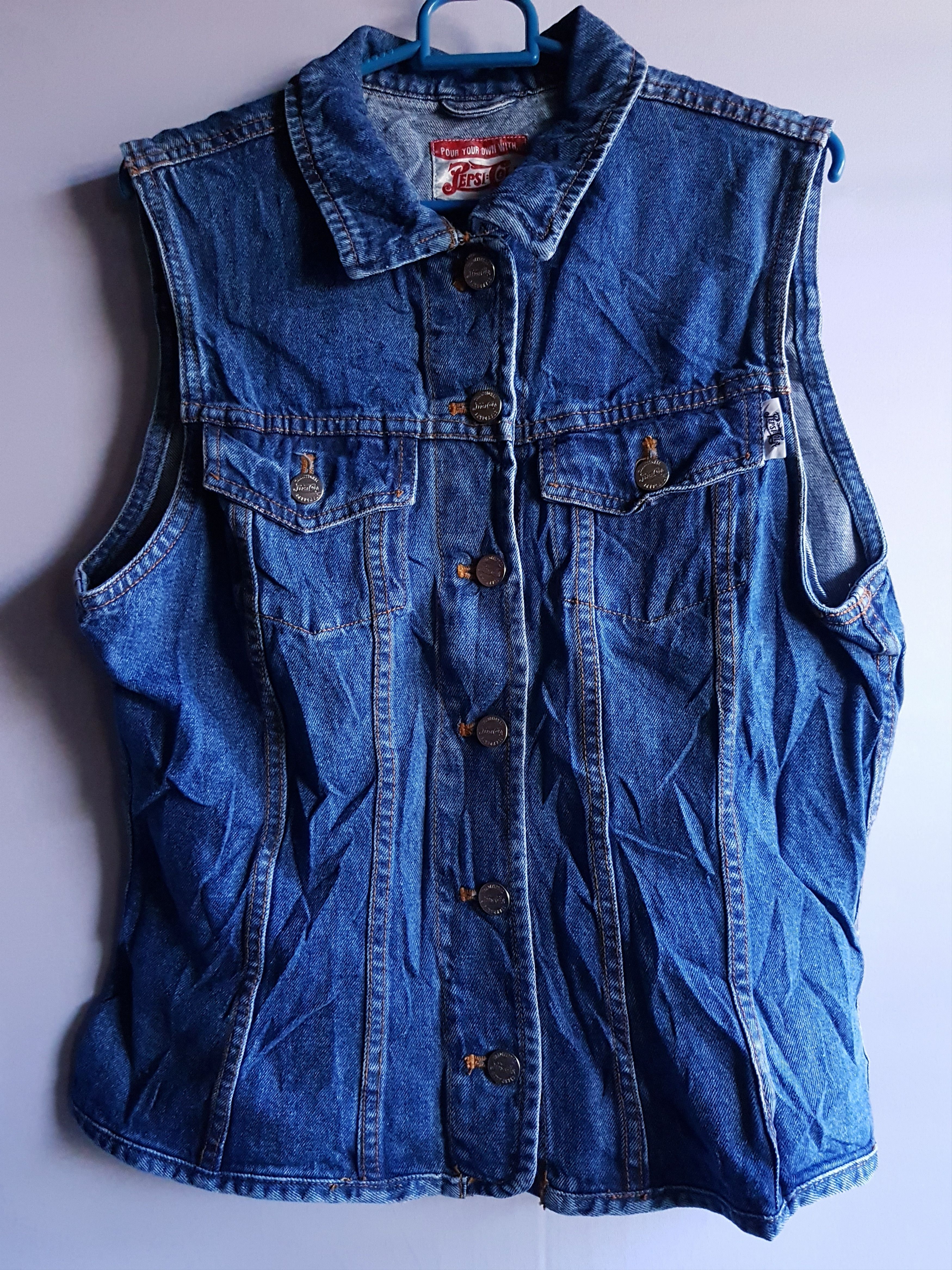 Coca Cola × Pepsi × Vintage Pepsi Cola Sleeveless Denim Vest Jacket ...