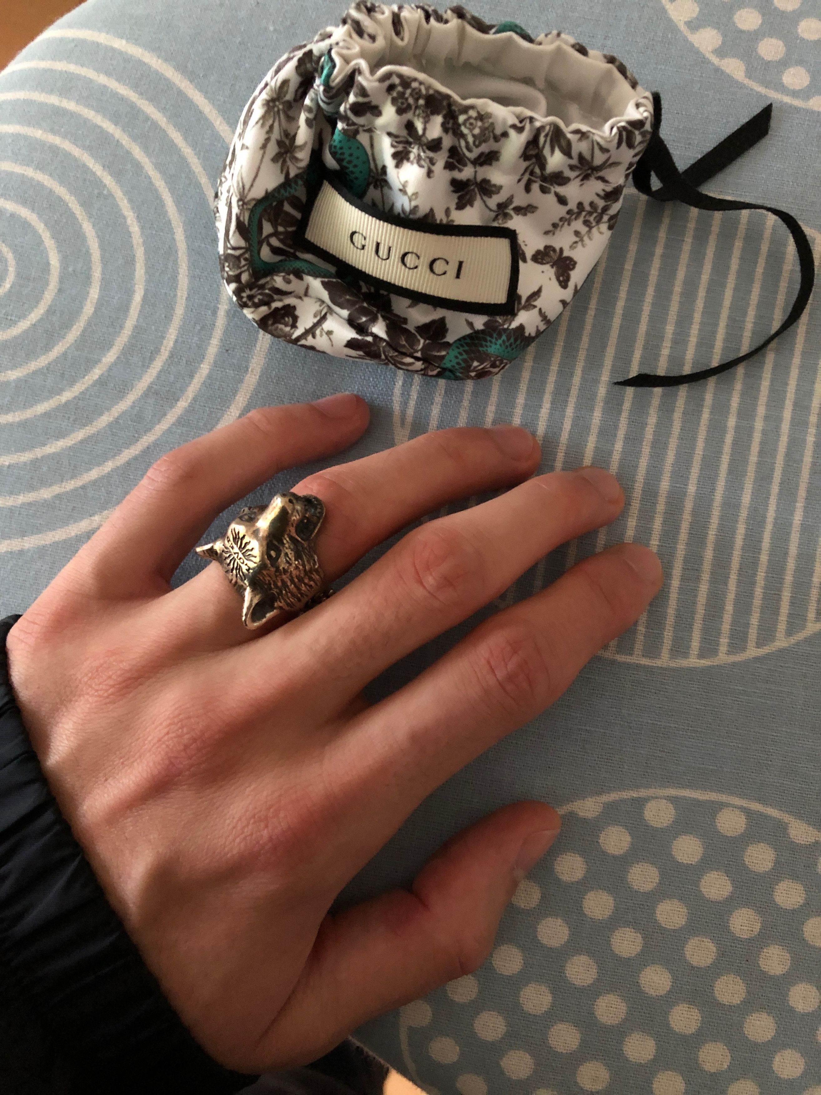 Gucci GUCCI WOLF HEAD RING AGED STERLING SILVER | Grailed