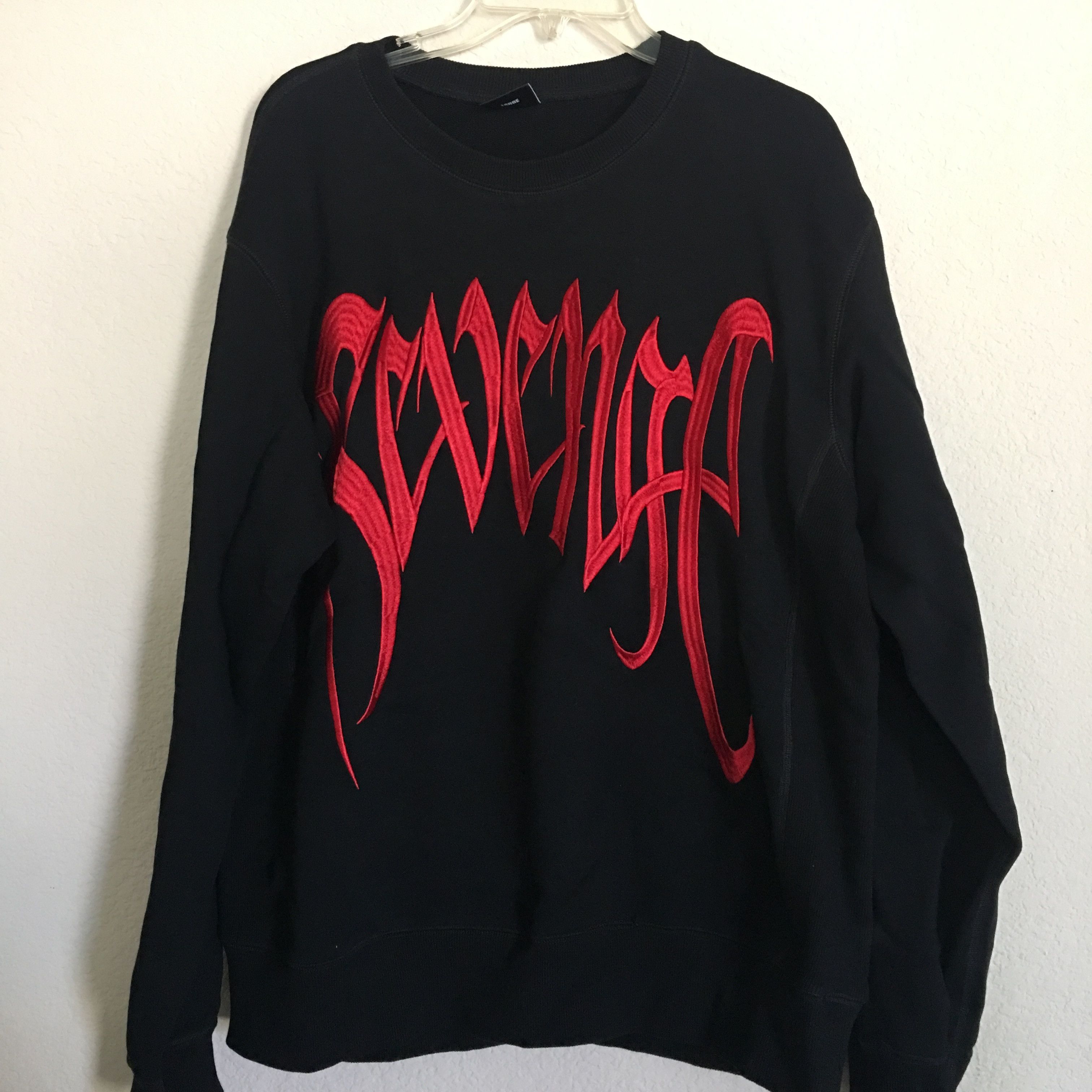 Revenge Revenge Logo Red Embroidered Crewneck Sweater xxxtentacion ...
