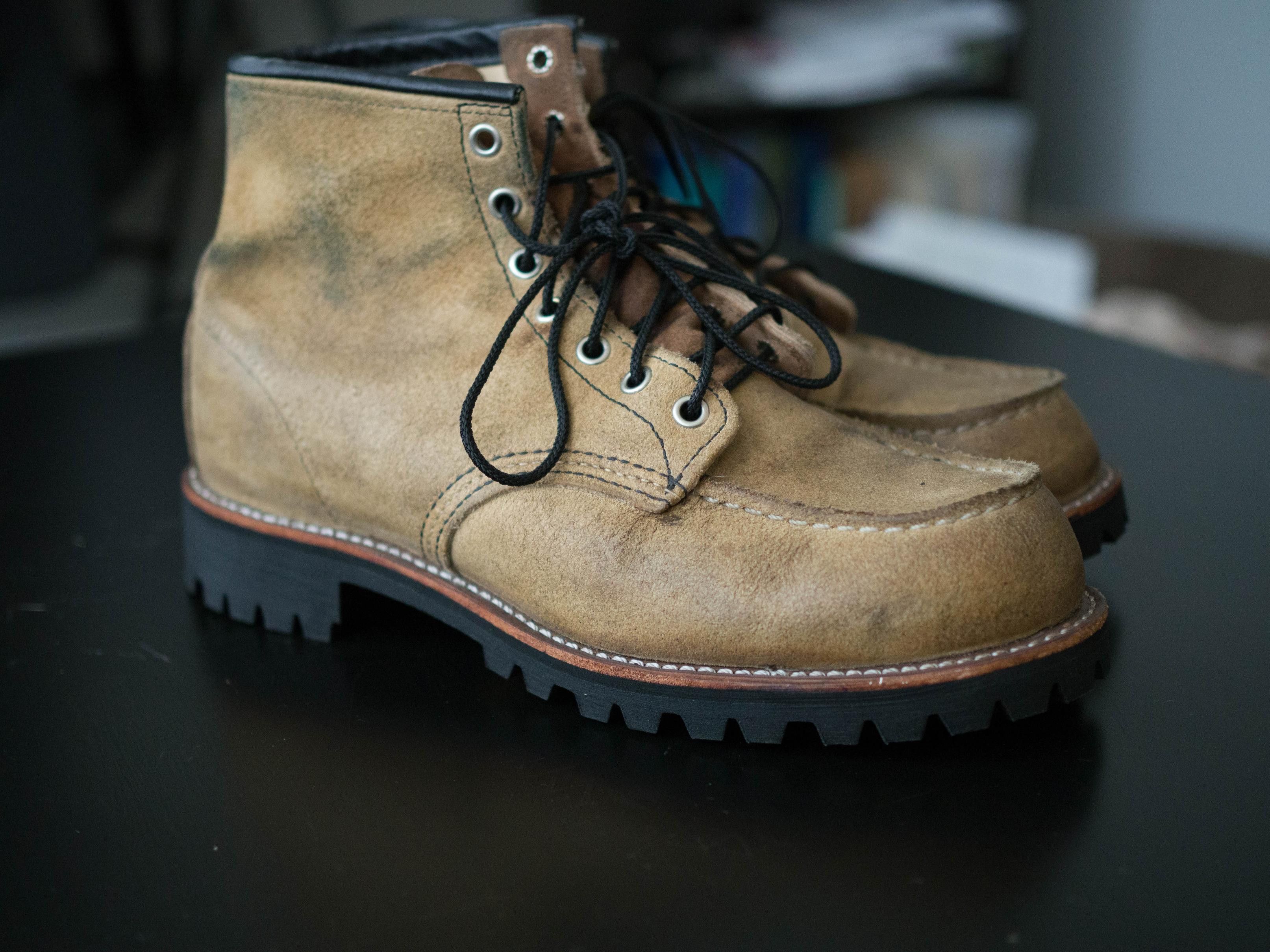 Red Wing Abilene Roughout Moc Toe with Vibram Lugs | Grailed