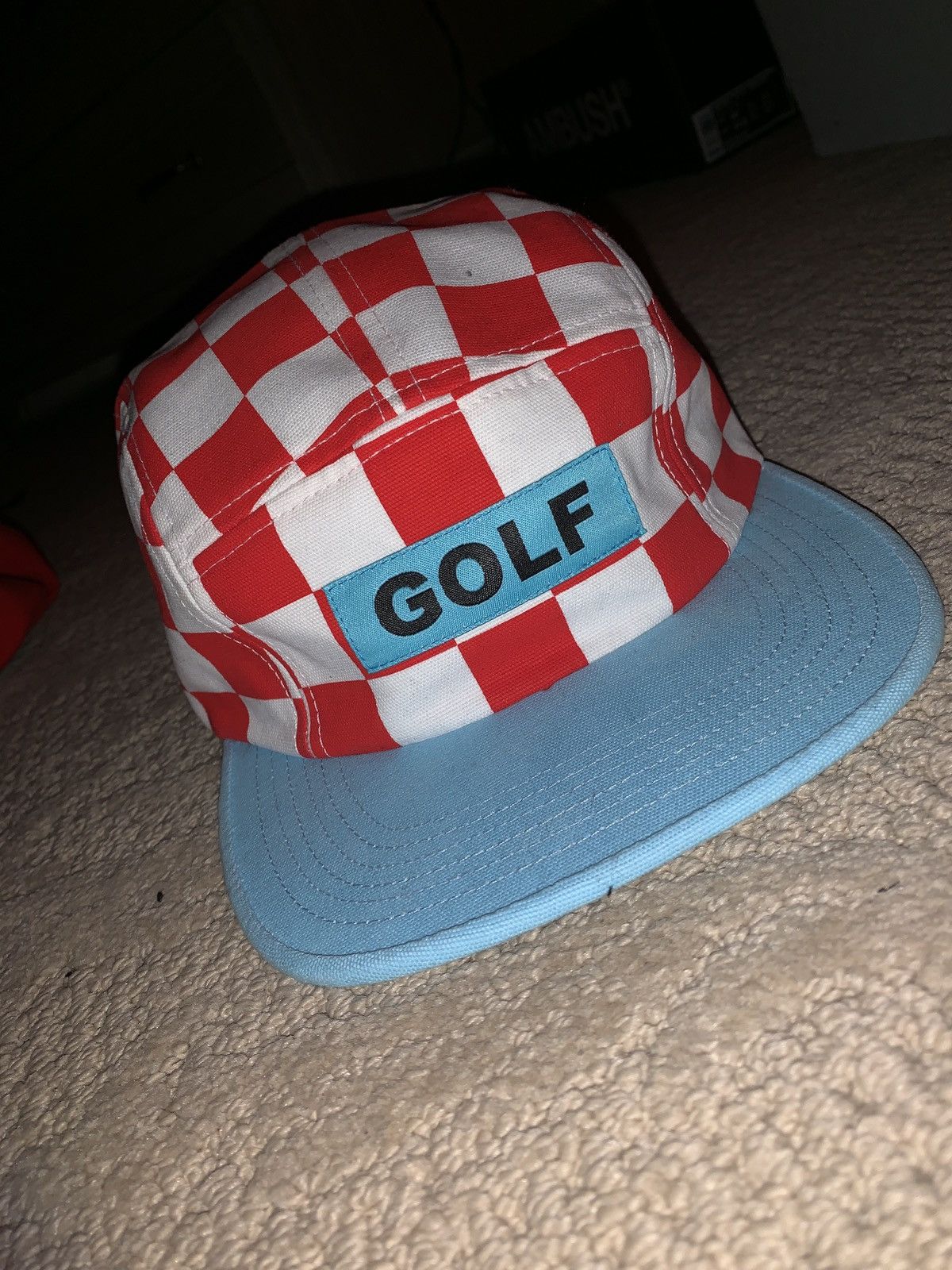 Golf Wang × Tyler The Creator Golf Wang Blue and Red Checkered Hat ...