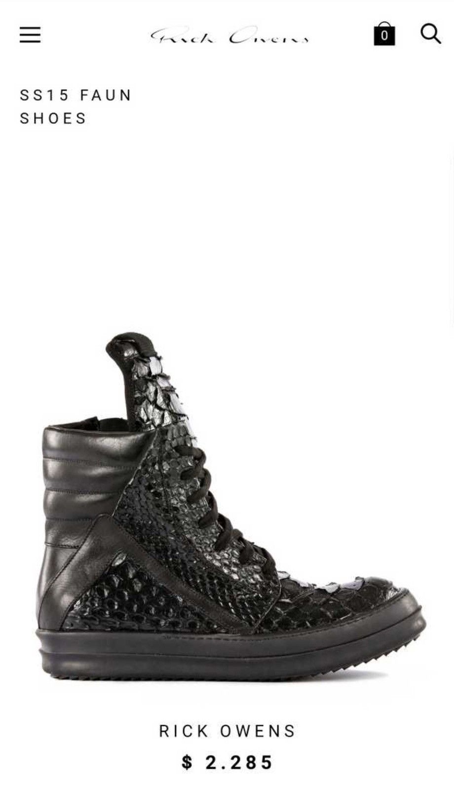 Rick Owens Rick Owens Rare Python Geobasket FINAL DROP! Don’t ask ...