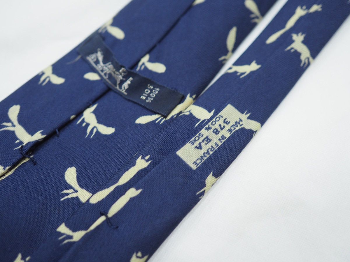 Hermes × Vintage Grails Vintage Luxury Hermes Fox Print Tie Made in ...