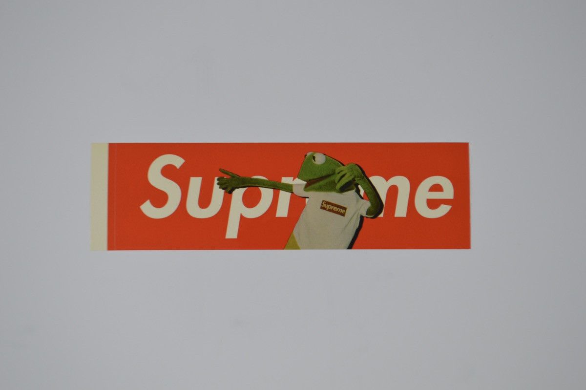 Supreme Kermit The Frog Box Logo Sticker Red | Grailed