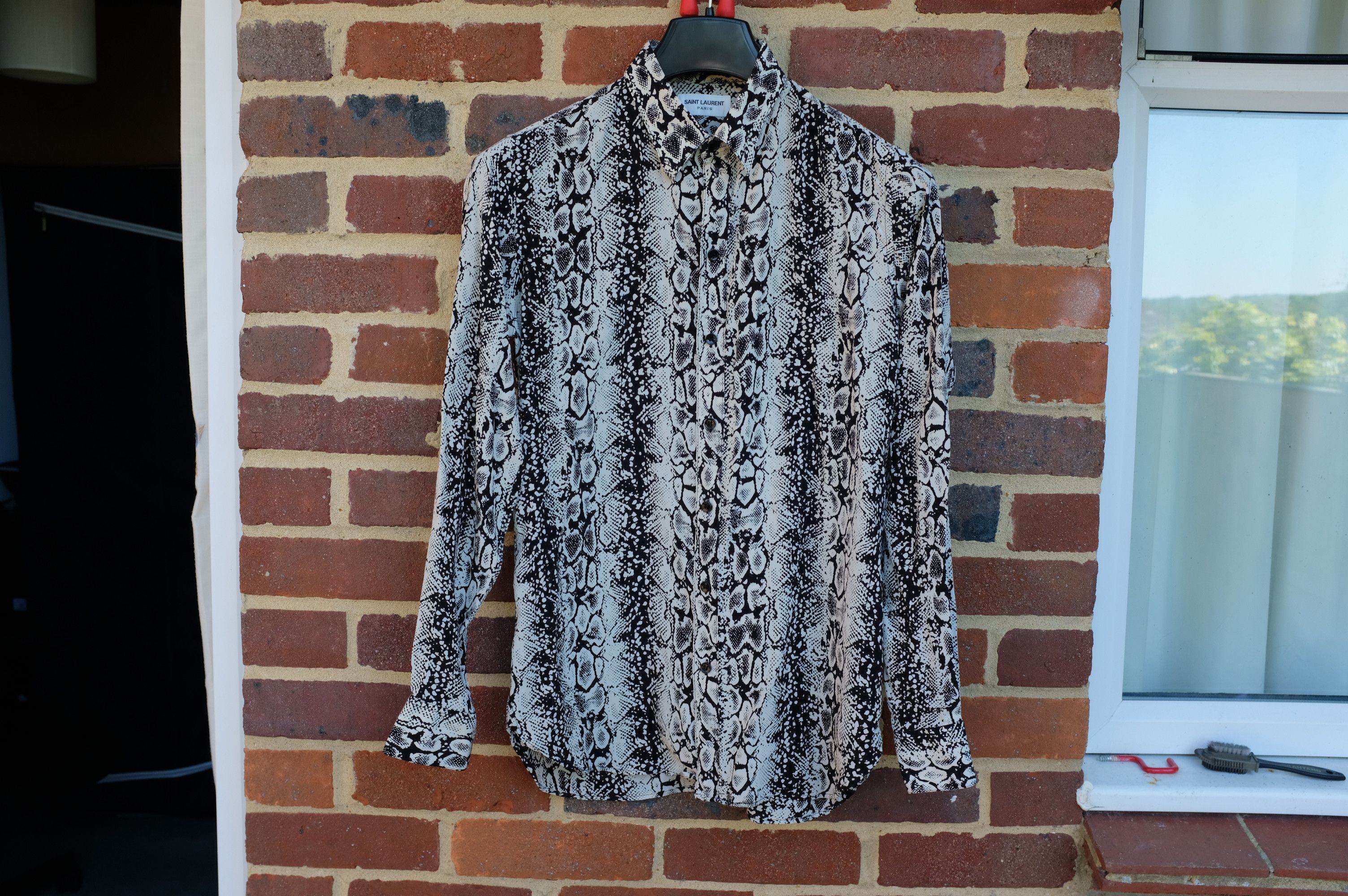 Saint Laurent Paris Python Print Silk Shirt | Grailed