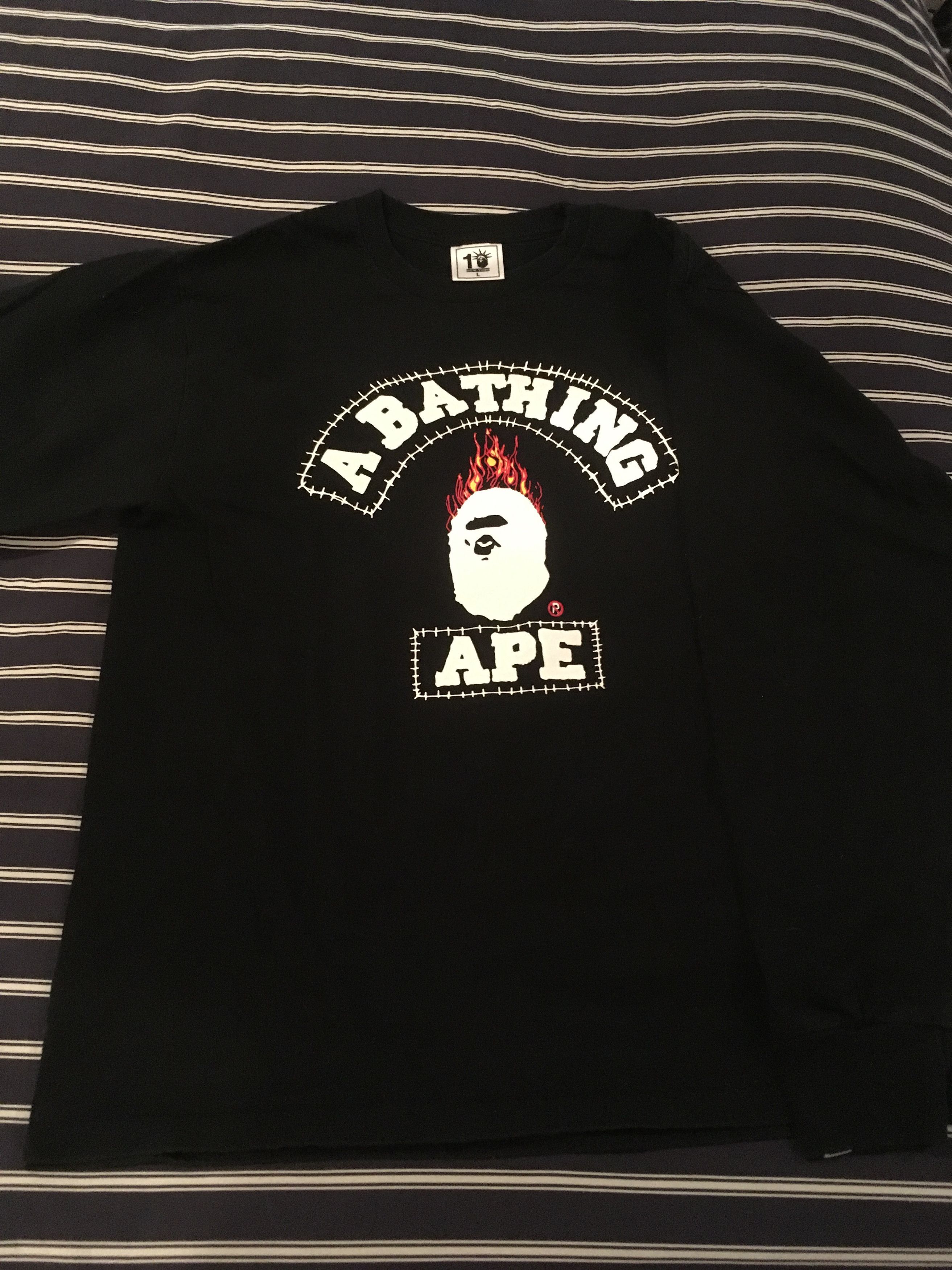 Bape × Travis Scott BAPE TRAVIS SCOTT LONGSLEEVE SHIRT BLACK LARGE ...
