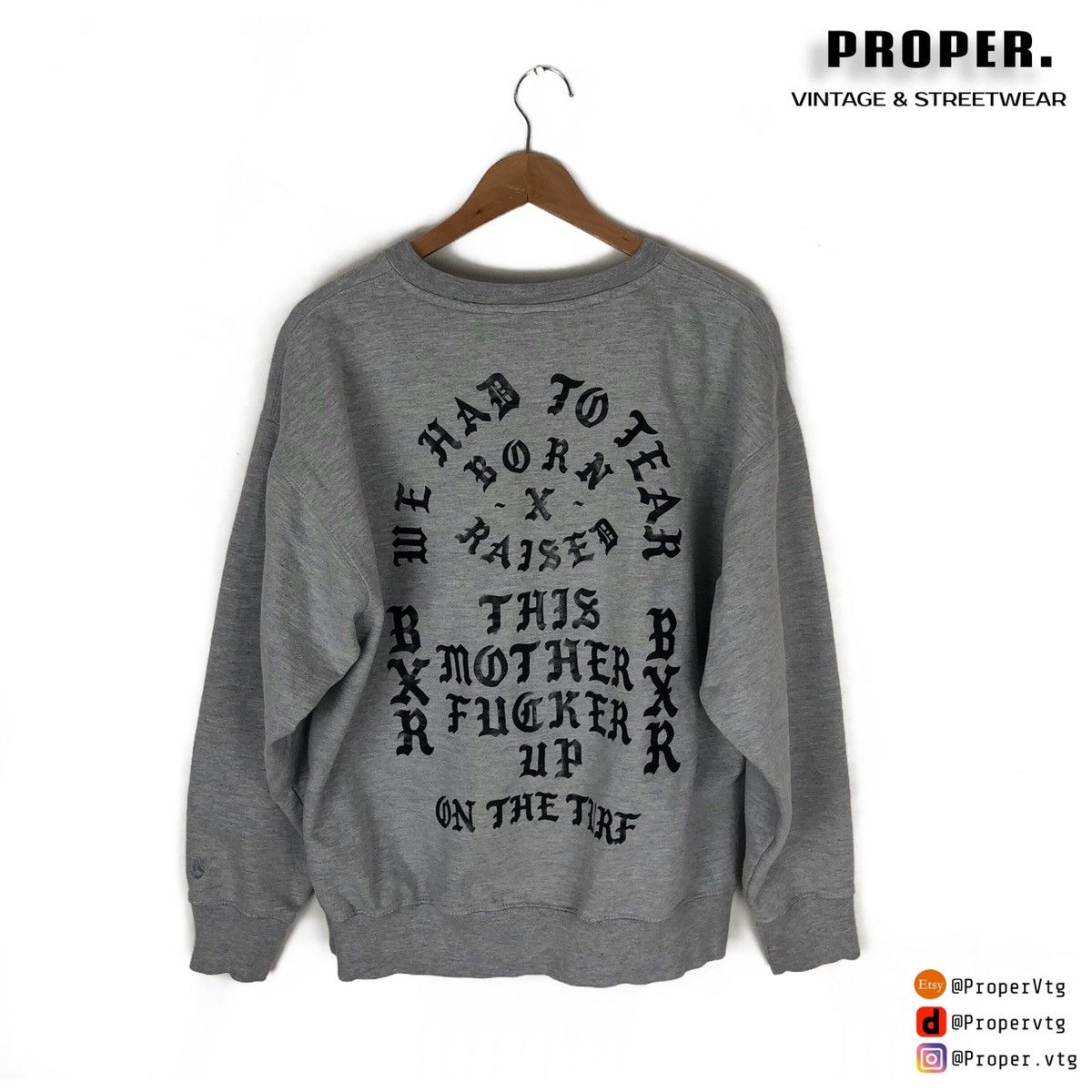 Born X Raised Born X Raised Kanye Pablo Grave Crewneck Sweater | Grailed