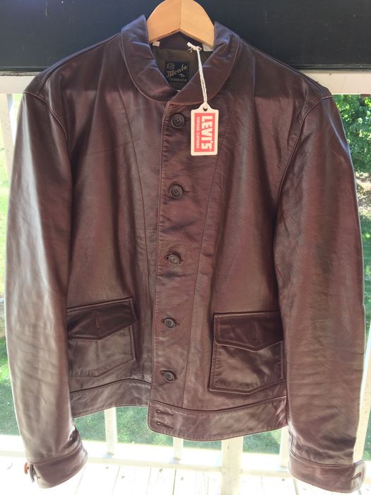 Levi's Menlo Cossack Levi's Brown Leather Jacket Einstein Medium | Grailed