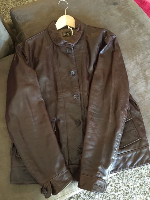 Levi's Menlo Cossack Levi's Brown Leather Jacket Einstein Medium | Grailed