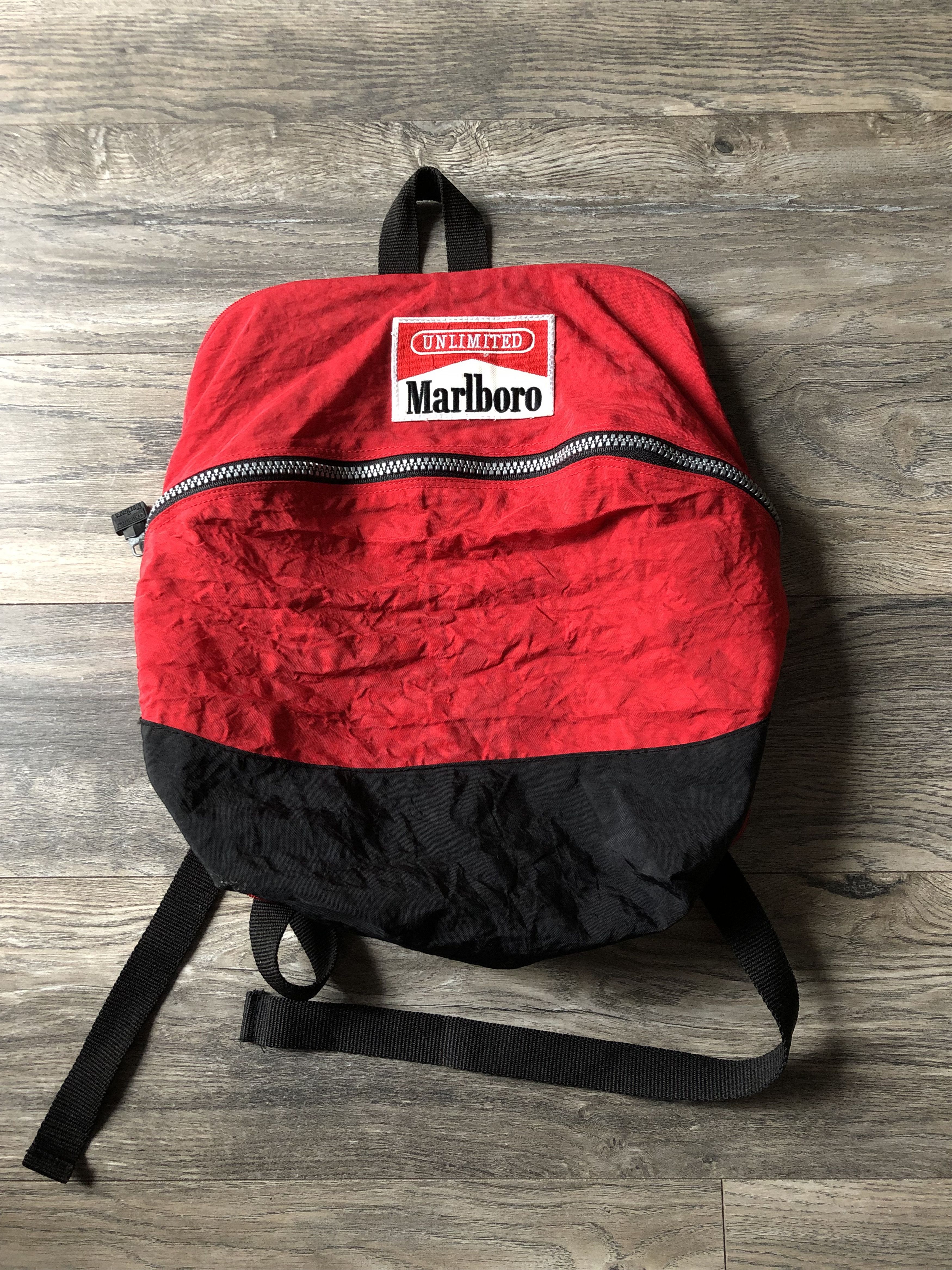 Marlboro Unlimited Marlboro Red and Black Vintage Backpack | Grailed
