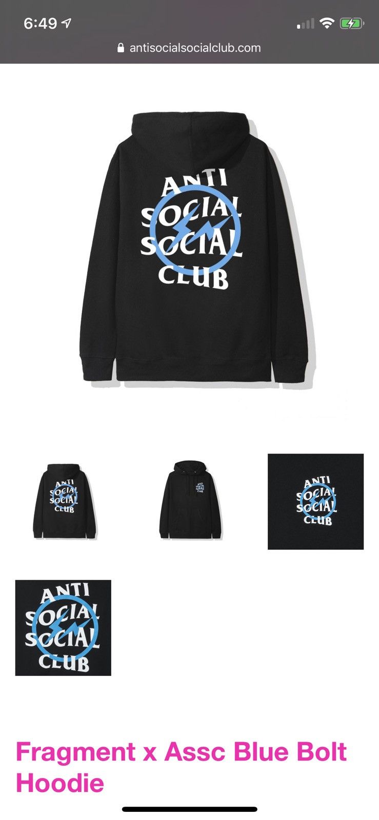 Fragment Design ASSC Fragment Blue Hoodie Anti Social Social Club | Grailed