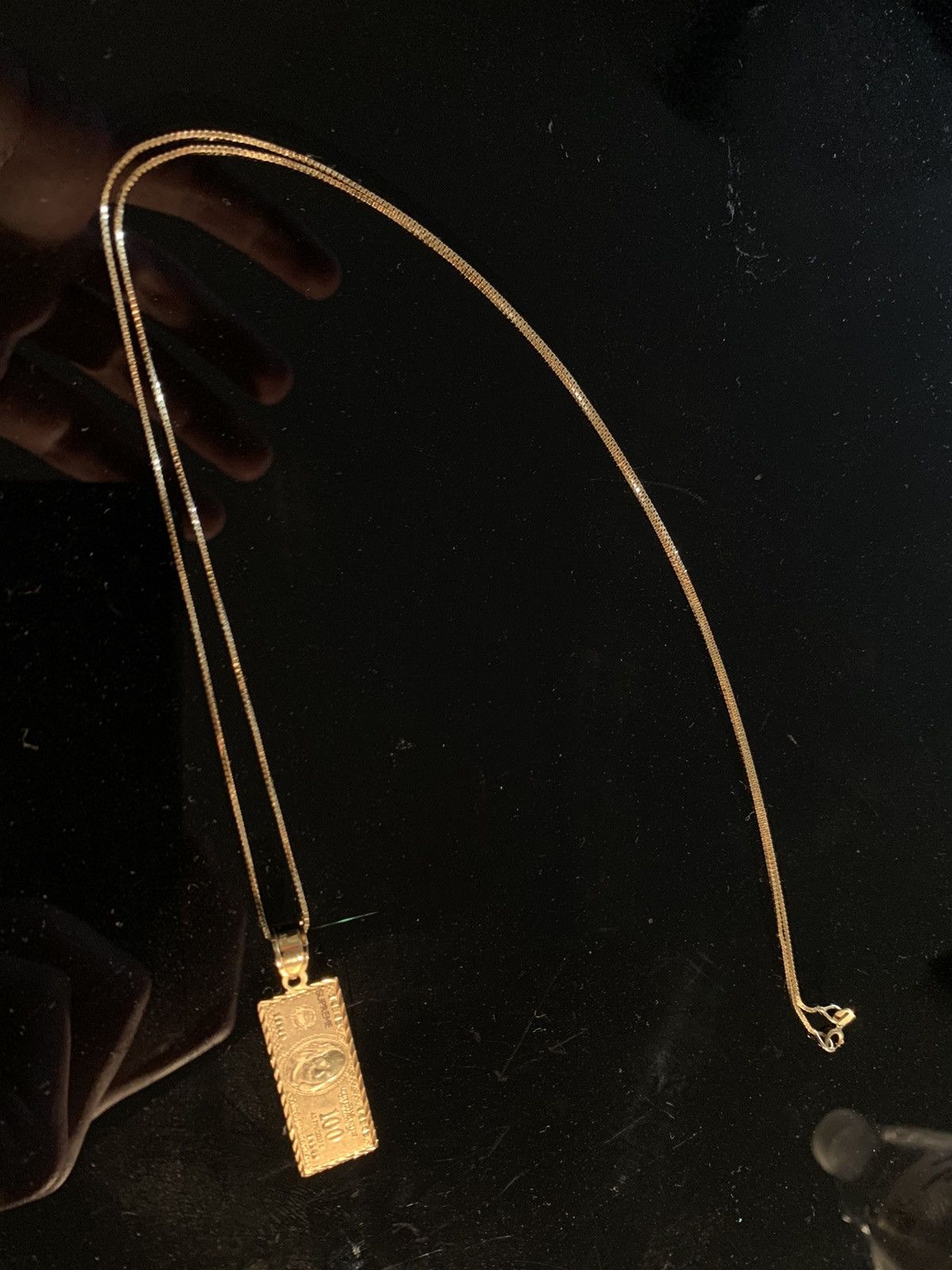 Supreme Supreme 100 Dollar Bill 14k Gold Pendant & Chain | Grailed