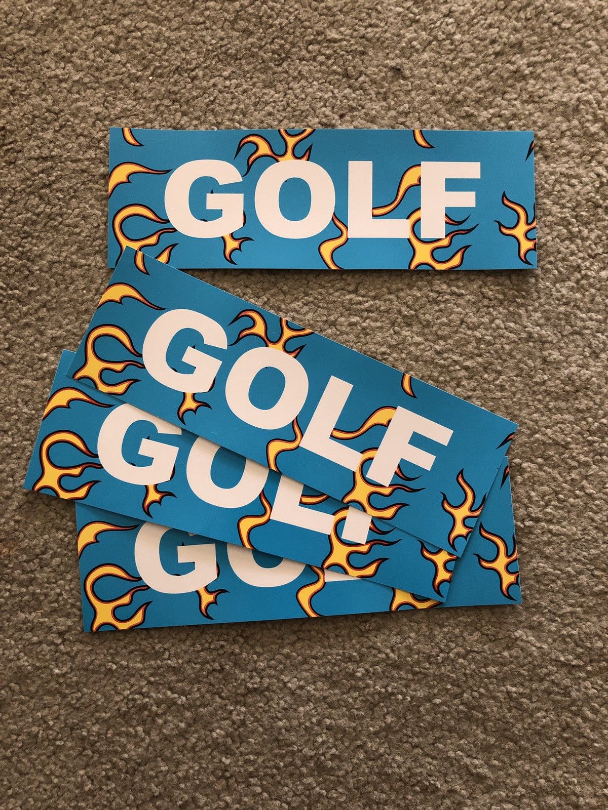 Golf Wang × Tyler The Creator Flame Box logo Stickers In Hand | Grailed