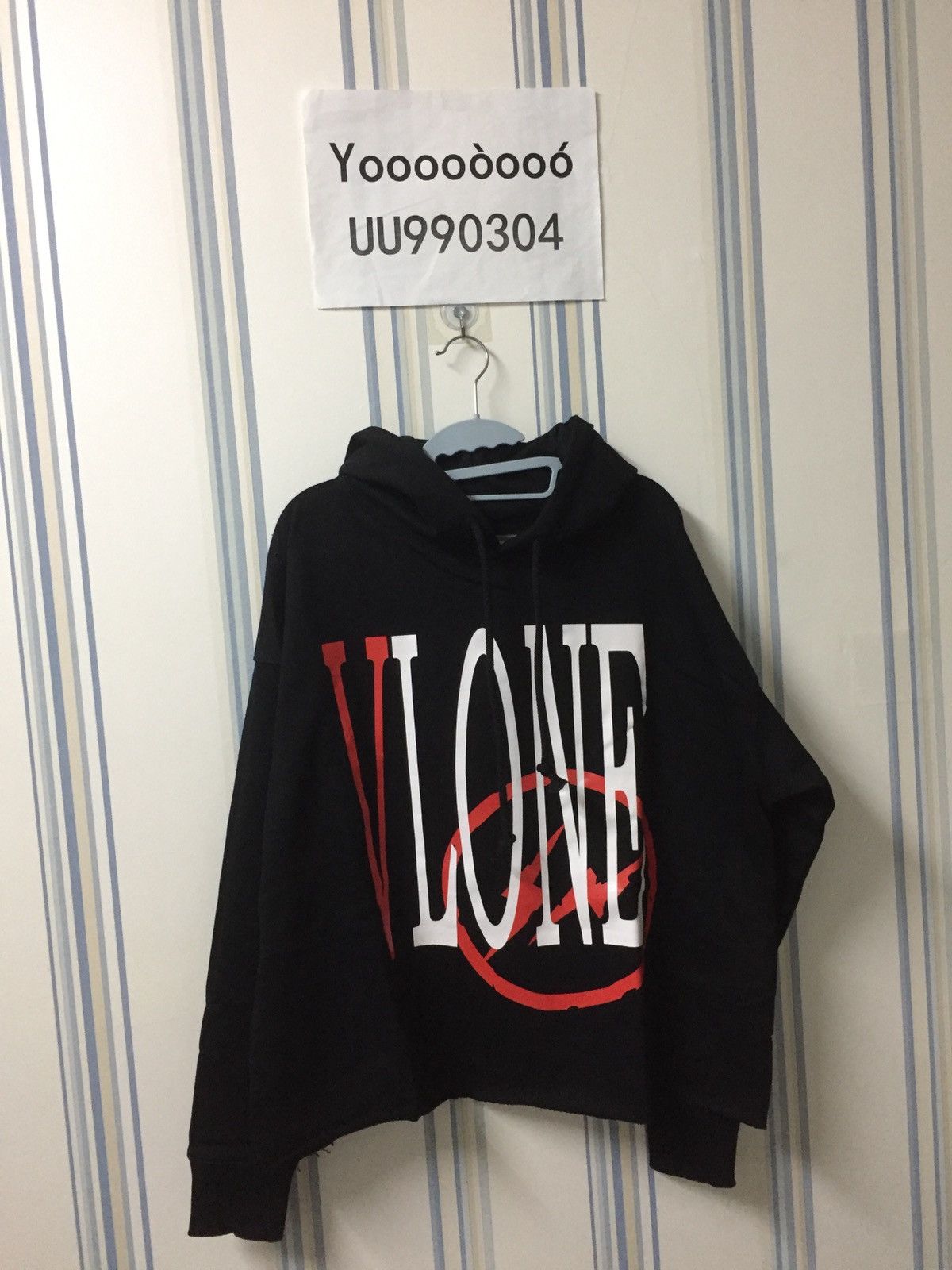 Vlone brand new vlone x fragment two-sized black hoodie | Grailed