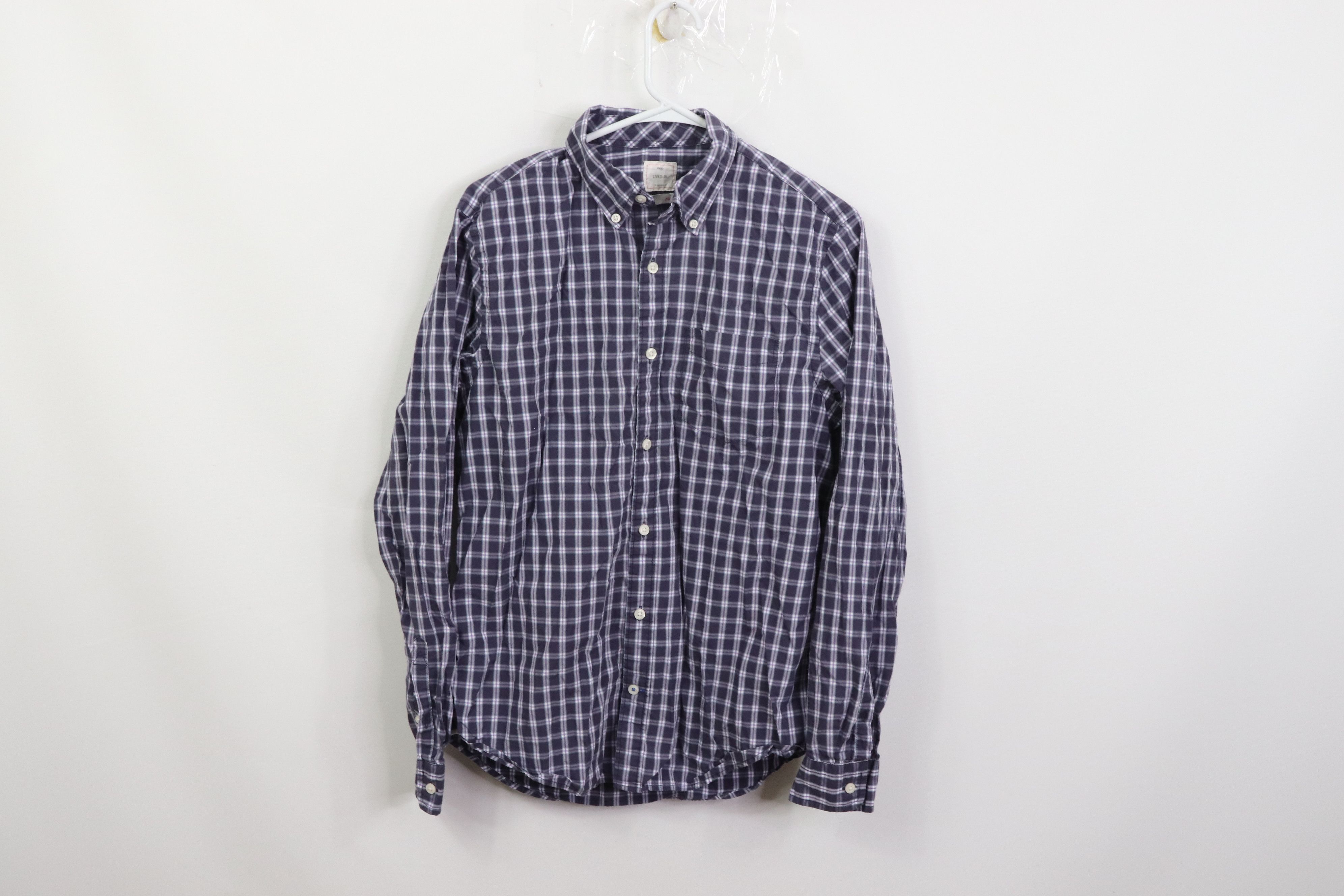 Gap Gap Lived In Long Sleeve Button Plaid Dress Shirt Purple | Grailed